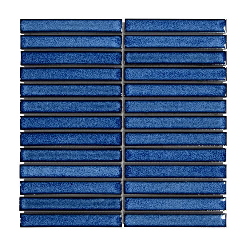 Sunwings 12" x 12" Stacked Glossy Kit Kat Finger Porcelain Floor & Wall ...