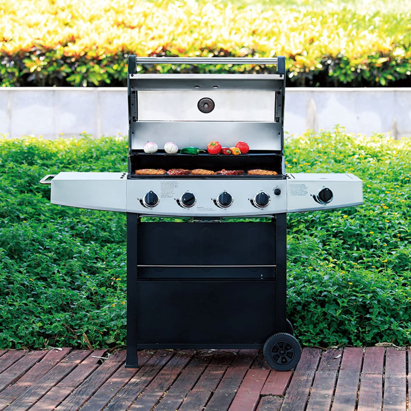 Vanston 4 - Burner Free Standing Liquid Propane 60000 BTU Gas Grill ...