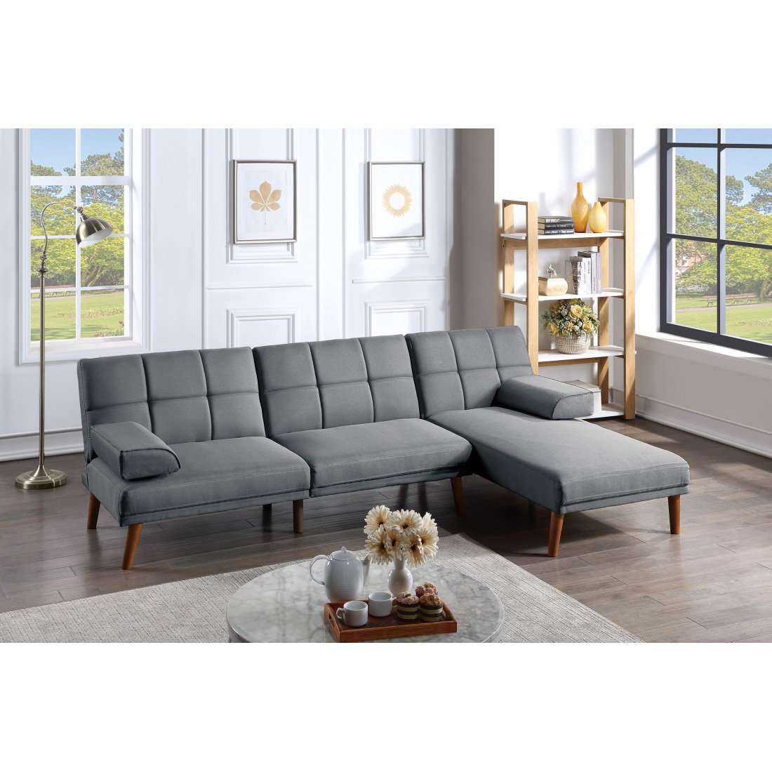 George Oliver Modern Sofa Polyfiber Adjustable Tufted Sofa Living Room ...
