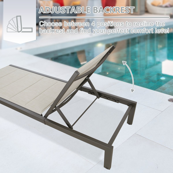Wade Logan® Allijah Outdoor Metal Chaise Lounge Set with Table ...