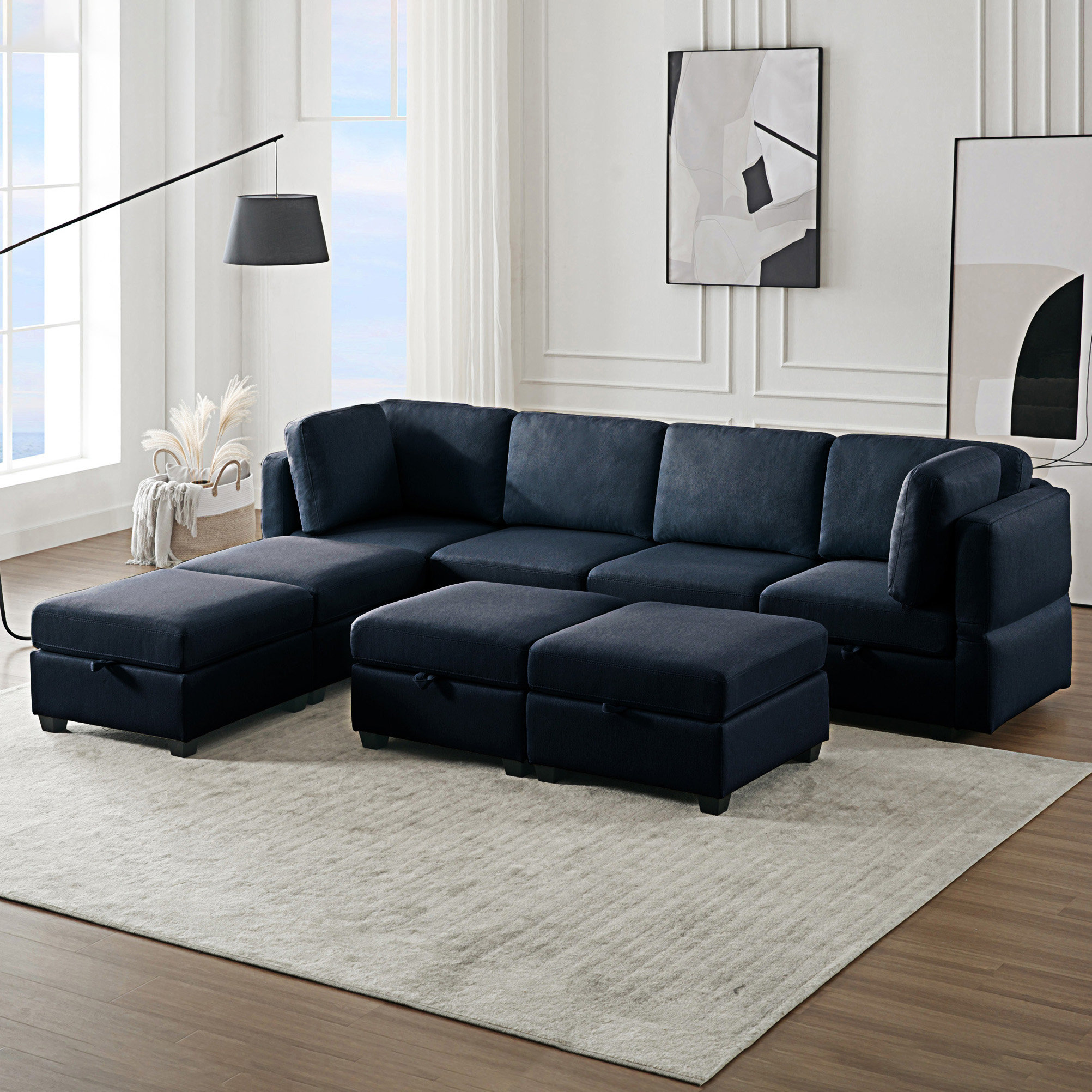 One Allium Way Adjustable Arms And Backs Sectional Sofa,sofas,couches ...
