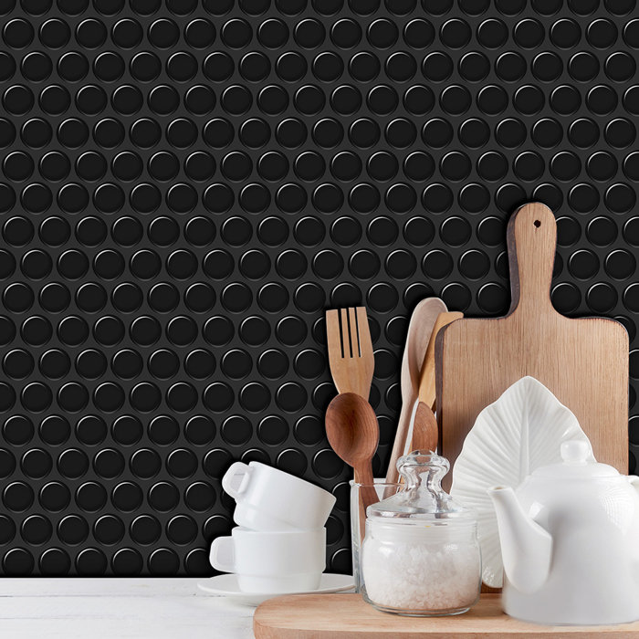 Vinyl-tile Peel And Stick Penny Tile 12'' W x 12'' L Vinyl Peel and ...