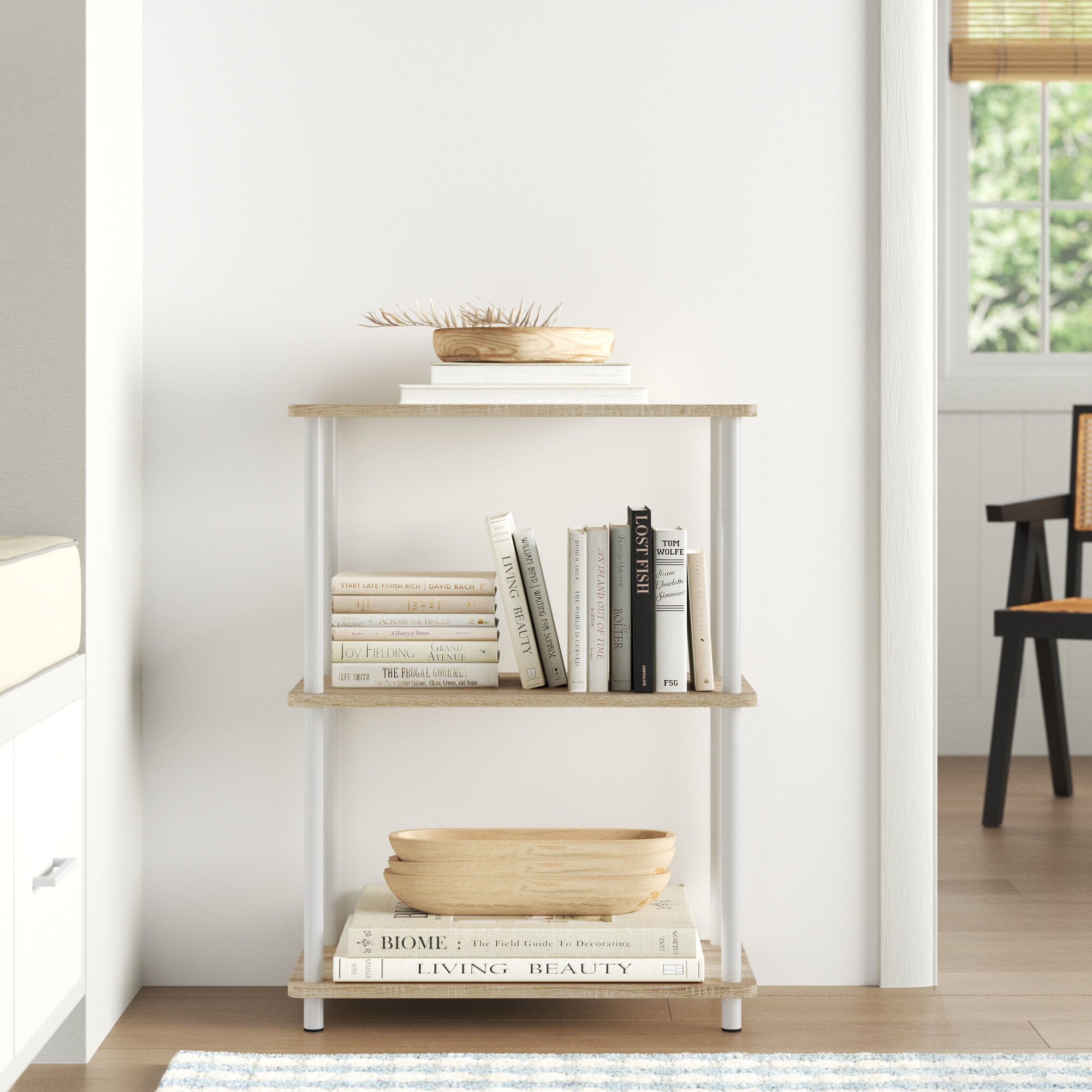 Ebern Designs Solid Wood Etagere Bookcase & Reviews | Wayfair