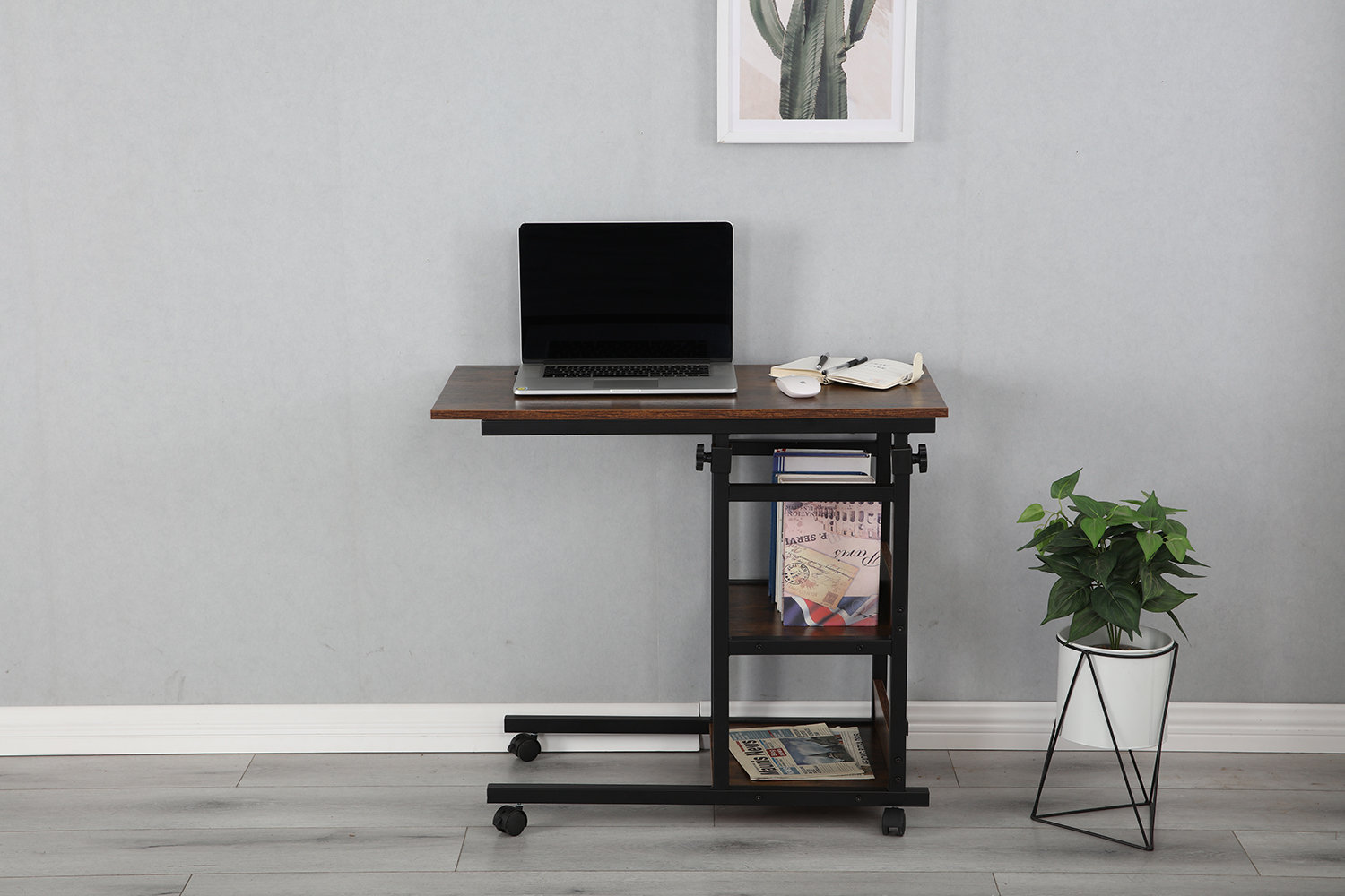 Inbox Zero Dominyc Moveable Height Adjustable Modern Computer PC ...