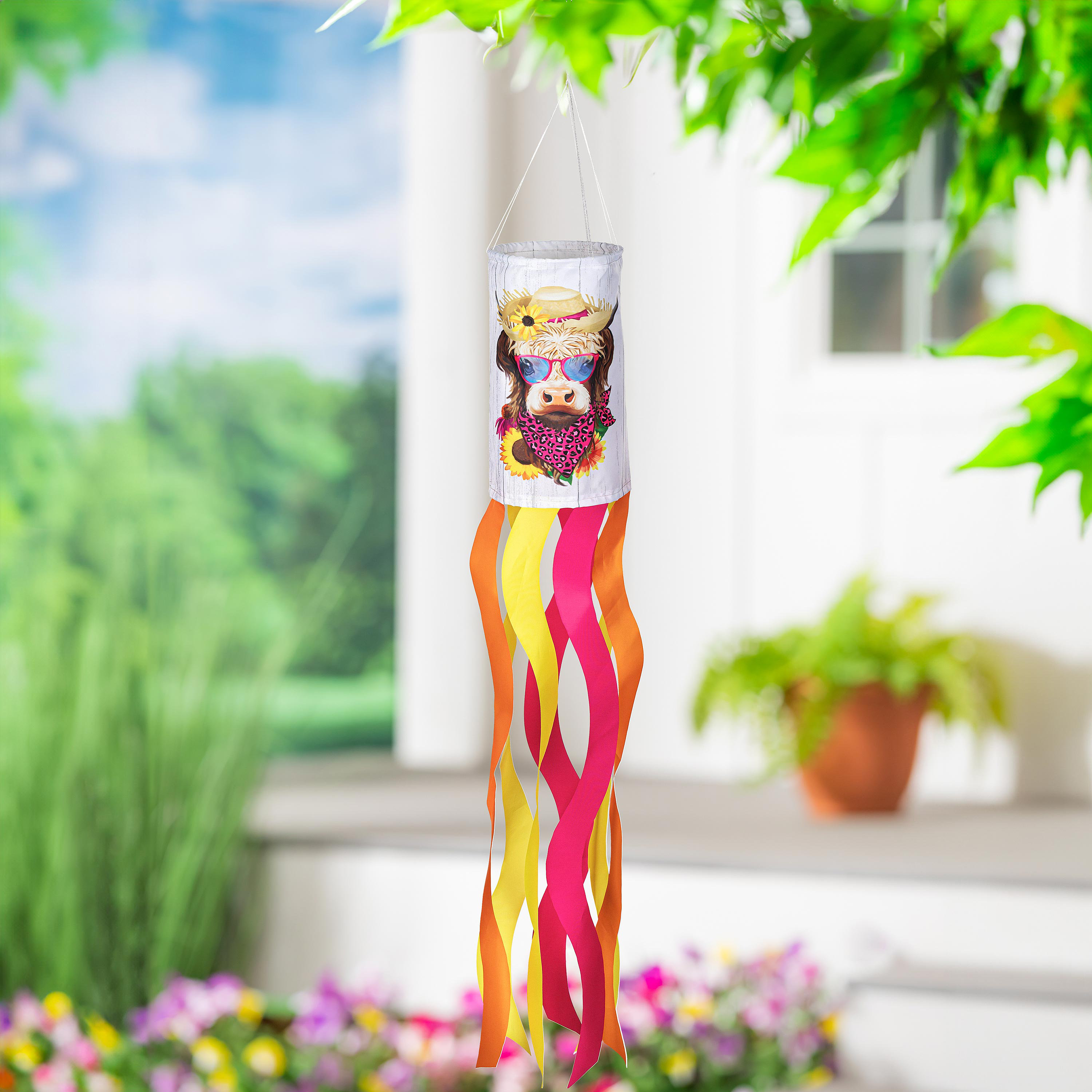 Trinx Summer Highland Cow Windsock | Wayfair