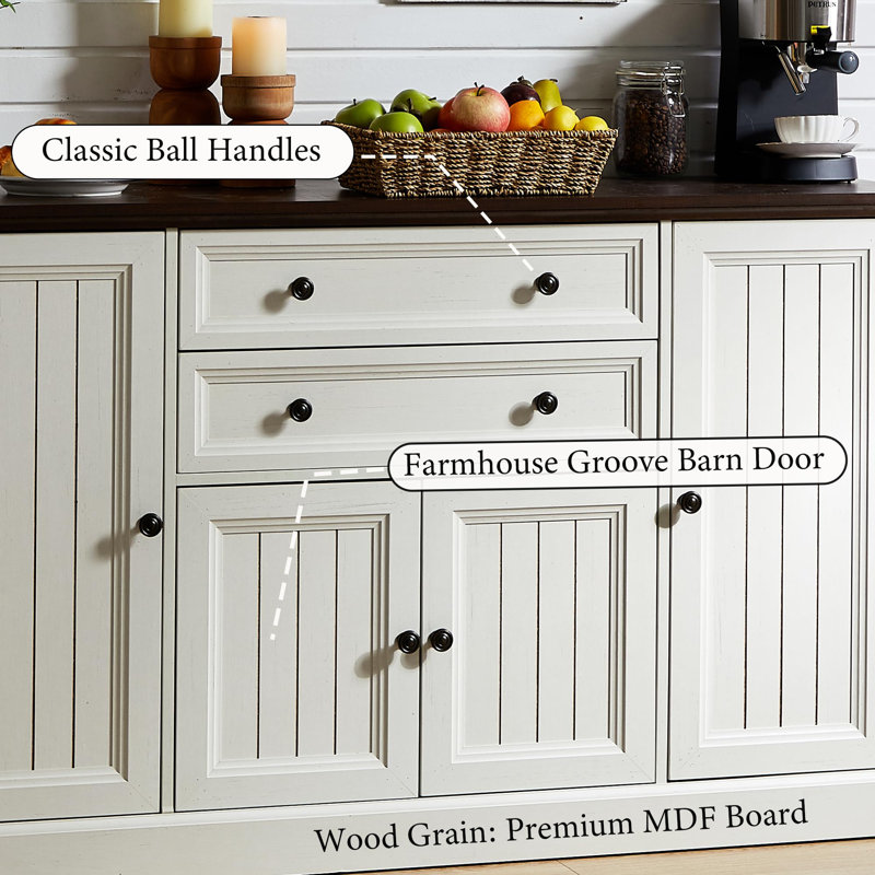 Winston Porter Niyah 58" Buffet Cabinet with Storage, Sideboard Buffets ...