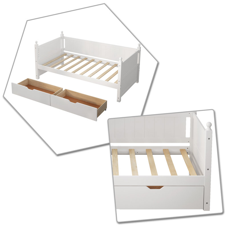 Gracie Oaks Syere Modern minimalist space-saving daybed with drawers ...