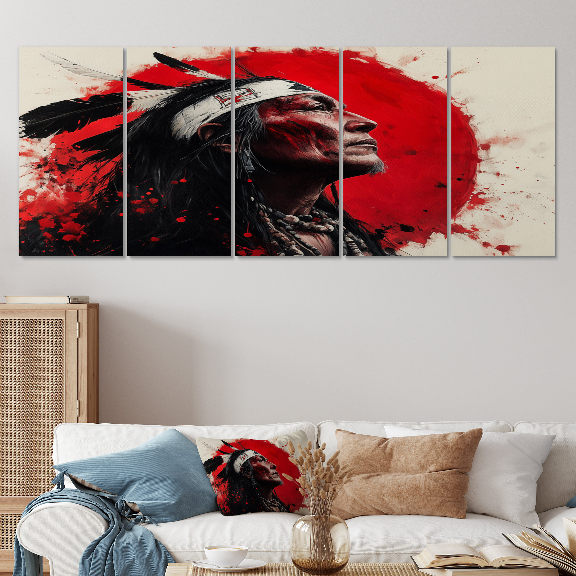 Bungalow Rose Canadian Inuit Art Red Black Shaman IV - Canadian Inuit ...