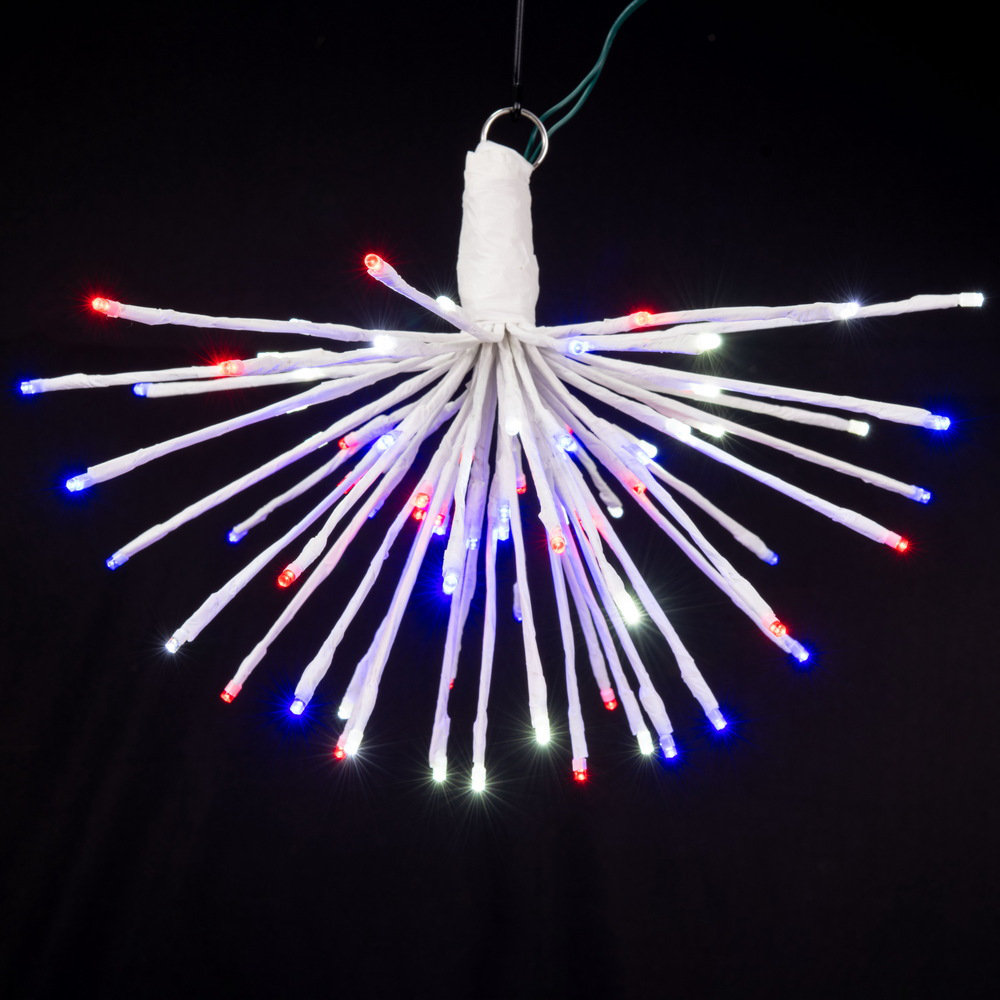 The Holiday Aisle® 80Lt X 16" White Starburst Blue 5Mm Twinkle LED Wide ...