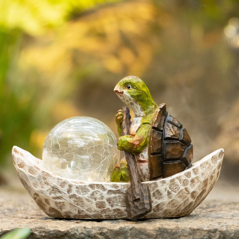 Trinx Garden Turtle Statue, Garden Decorated Turtle Statue | Wayfair