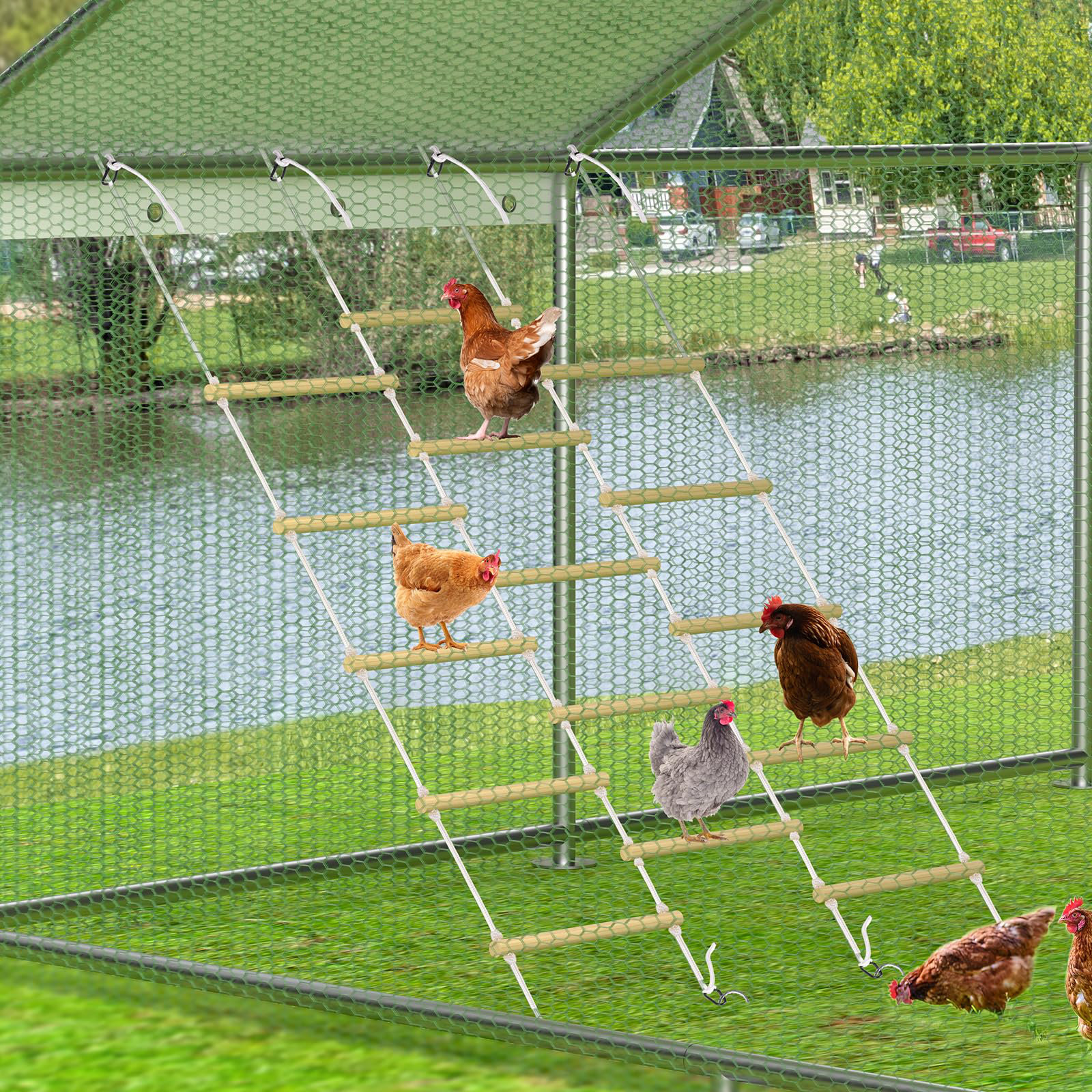 Gracie Oaks Easy To Install And Clean Long Chain Chicken Toy, Chicken ...