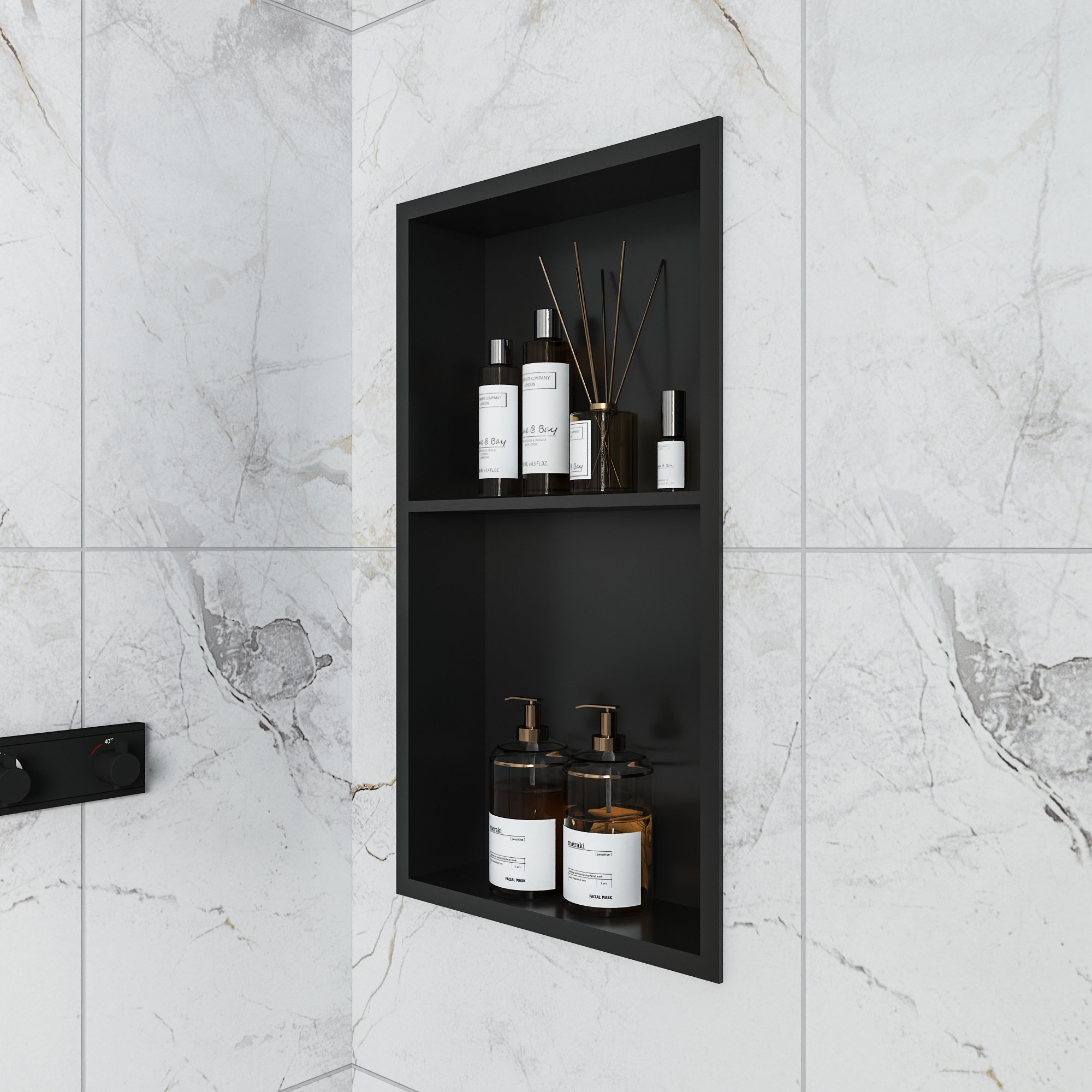 DeerValley 14 W 25 H Stainless Steel Wall Niche Double Shelf Rectangular Recessed Shower Niche Reviews Wayfair