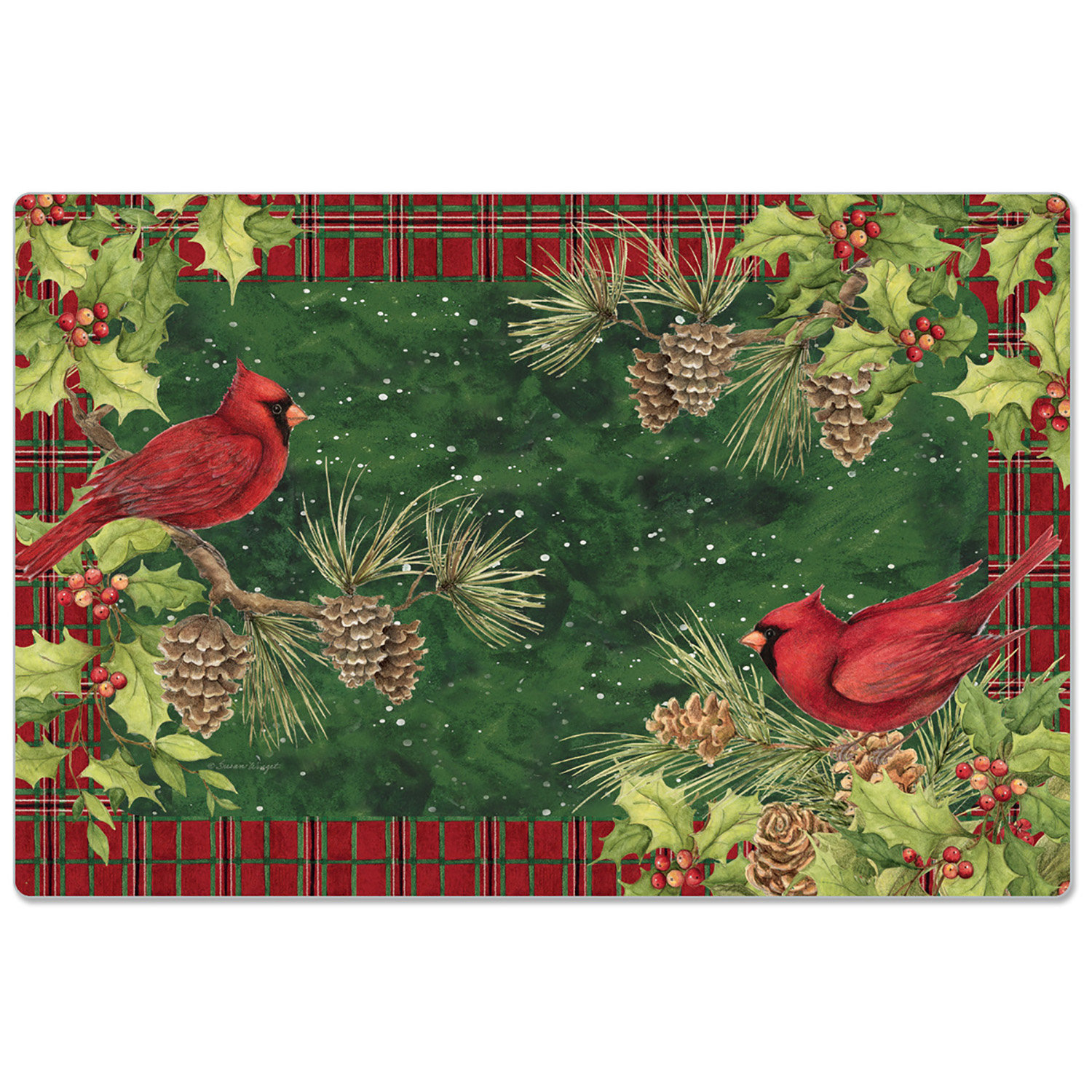 The Holiday Aisle® Seagraves Cardinal Wreath Anti-Fatigue Mat & Reviews ...