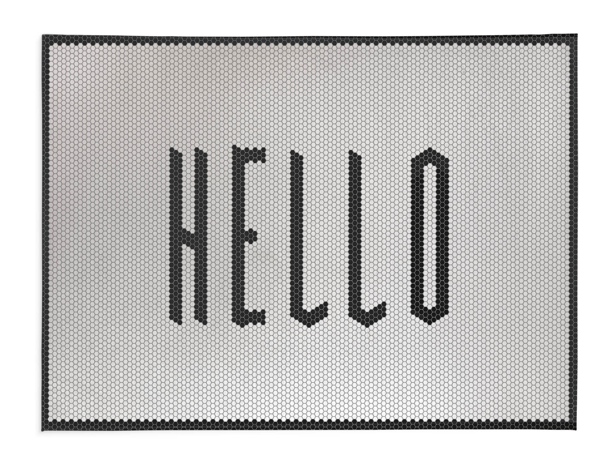 August Grove® Penny Tile Hello Kitchen Mat | Wayfair