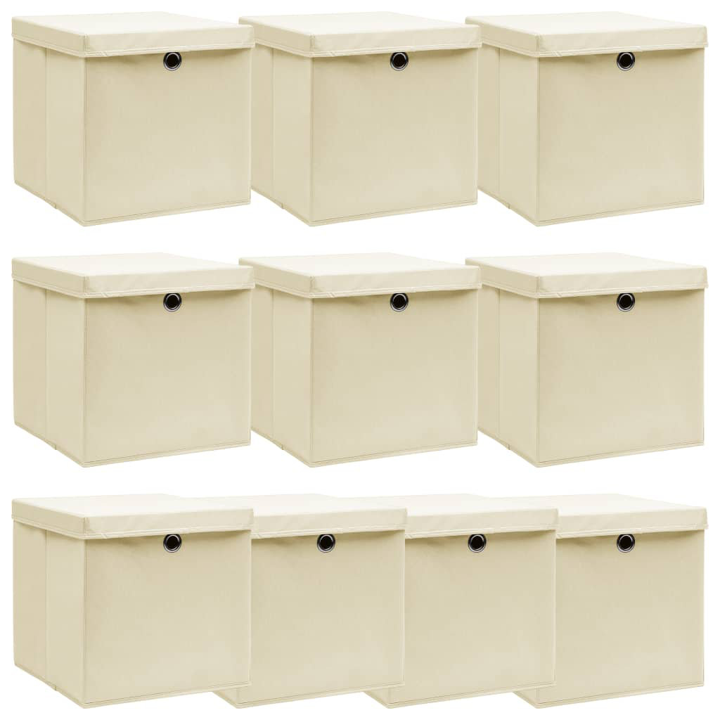 Rebrilliant Storage Boxes with Lid Cream 32x32x32 cm Fabric | Wayfair.co.uk