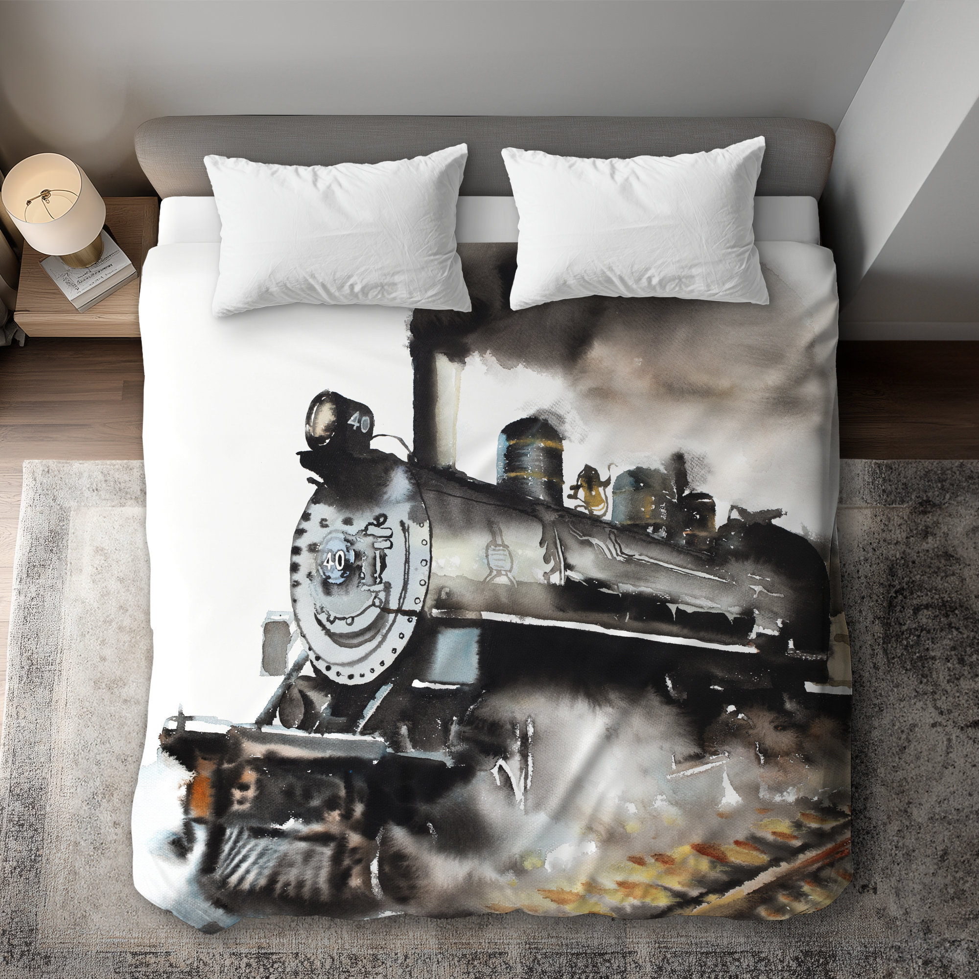 Begin Edition International Inc. Vintage steam train duvet cover ...