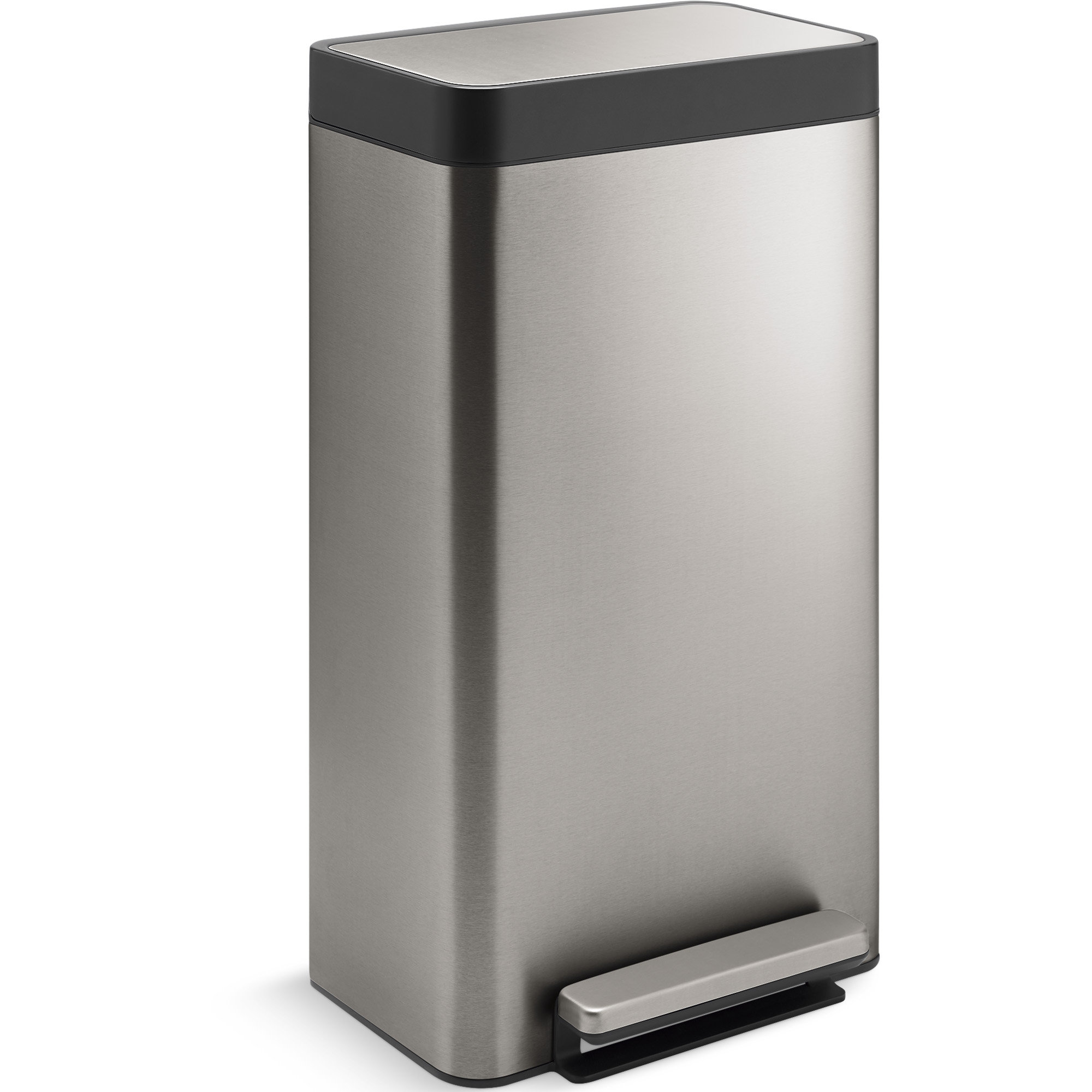 Kohler Reset 8 Gallon Kitchen Trash Can, Stainless Steel Hand Free Step ...