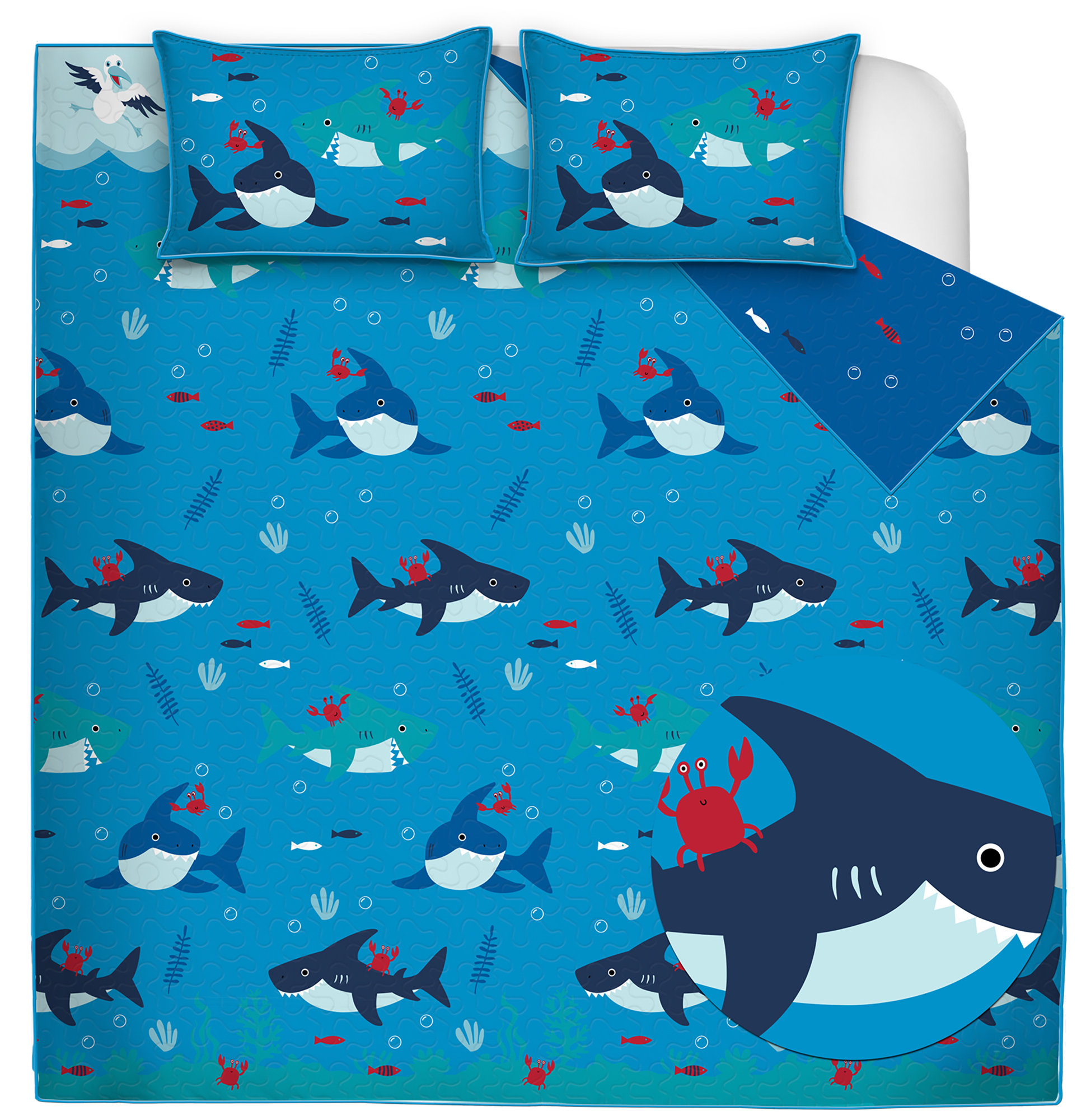 Safdie & Co. Inc. Shark Reversible Quilt Set & Reviews - Wayfair Canada