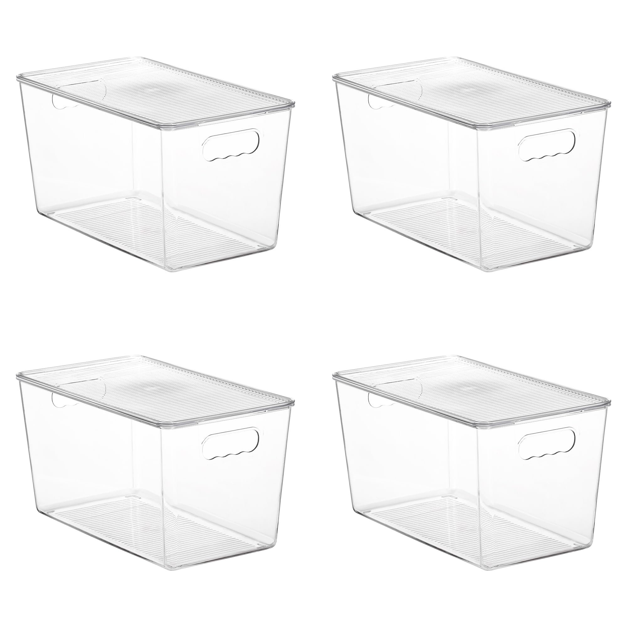 Rebrilliant 4 Pack Clear Stackable Storage Bins with Lids - Wayfair Canada