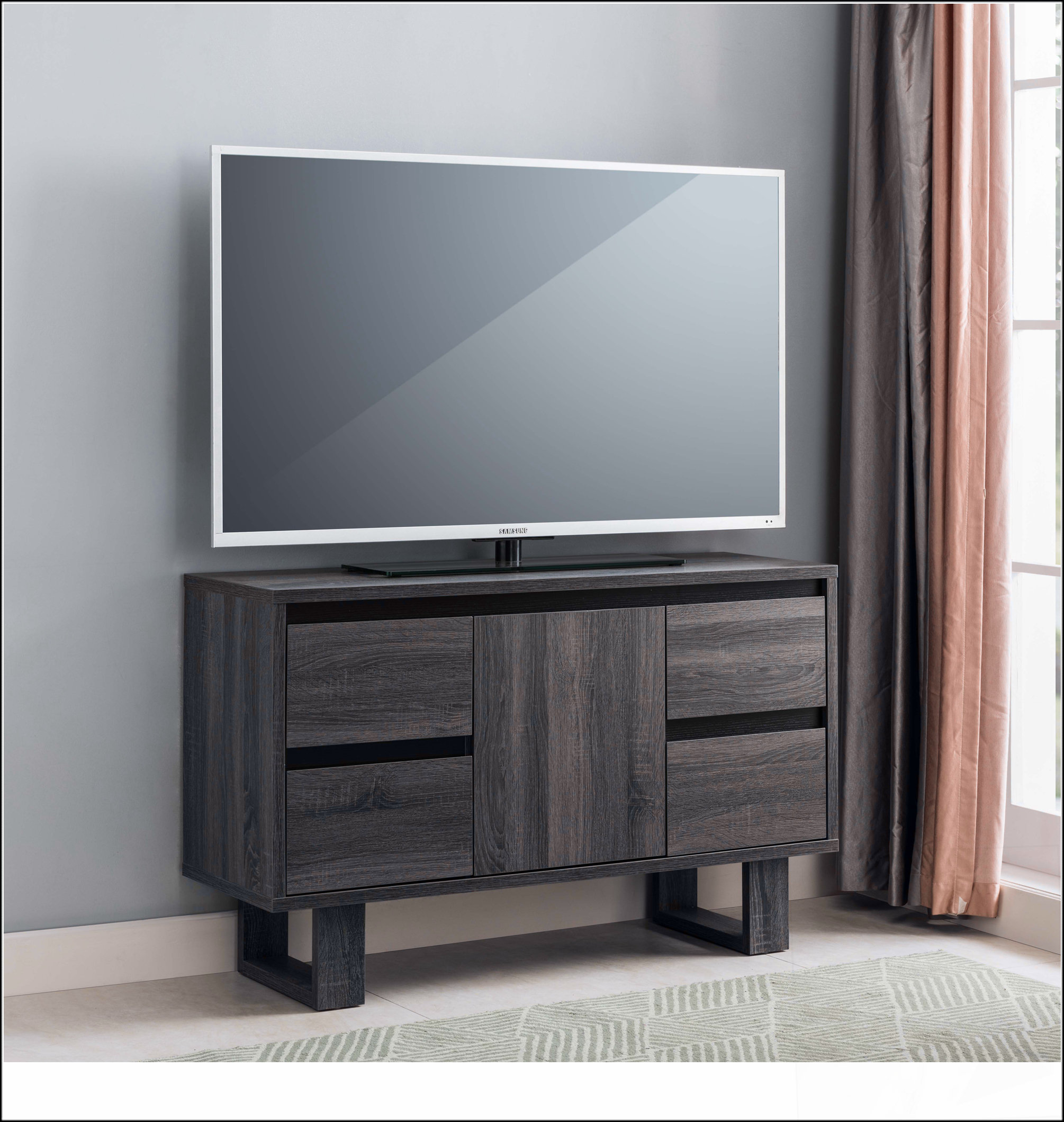 Ebern Designs Media Center Cabinet, TV Stand with 4 Storage Drawers and ...