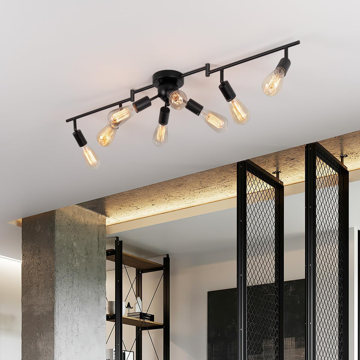 BLASIVE 3.5 Ft 4-Light Black Track Lighting Kit With Rotating Heads And ...