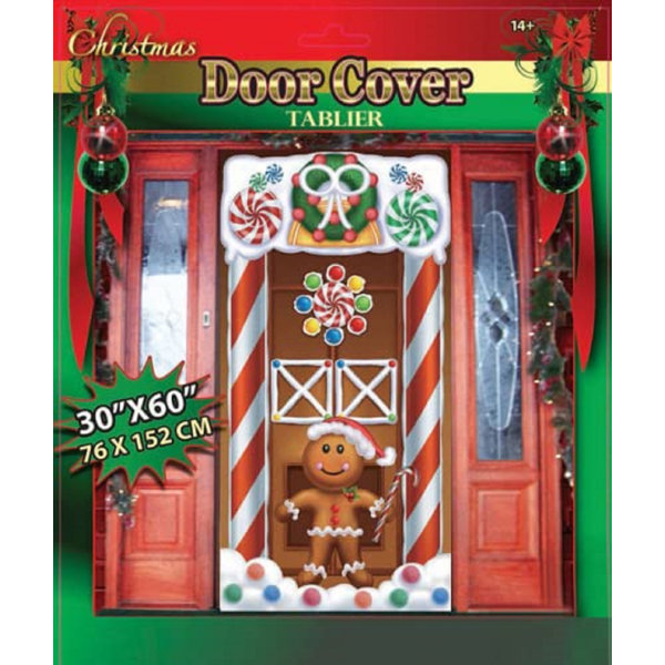 The Holiday Aisle® Christmas Gingerbread Man Door Cover 30" X 60" Pkg/6 ...