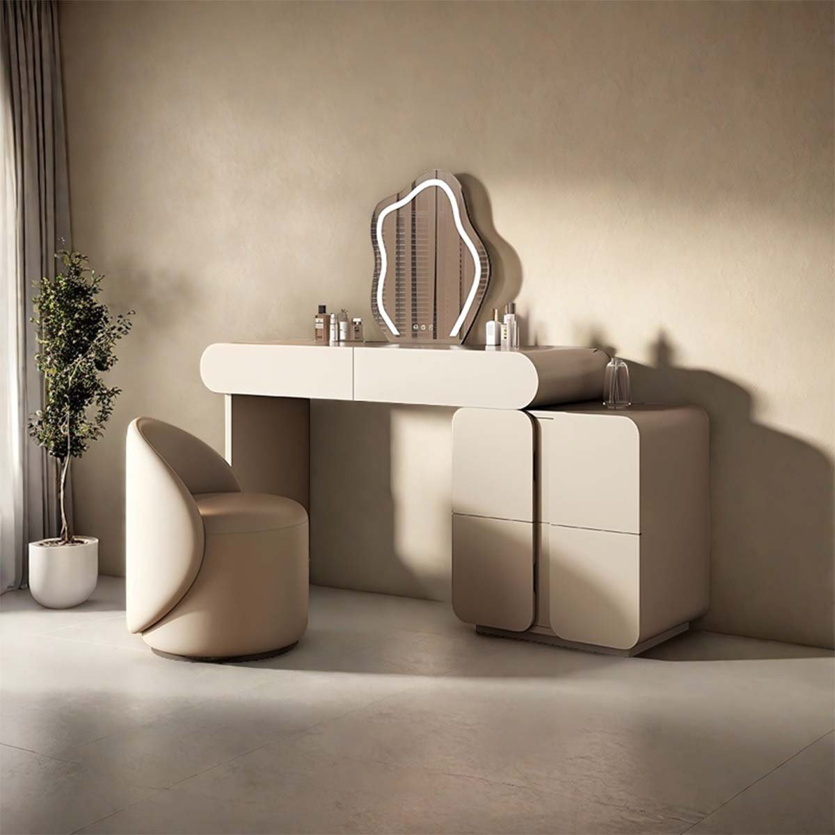 Hokku Designs 39.37"Modern Minimalist Dressing Table with Integrated ...