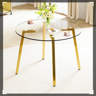 Ebern Designs Round 42 - Inch Transparent Tempered Glass Dining Table ...