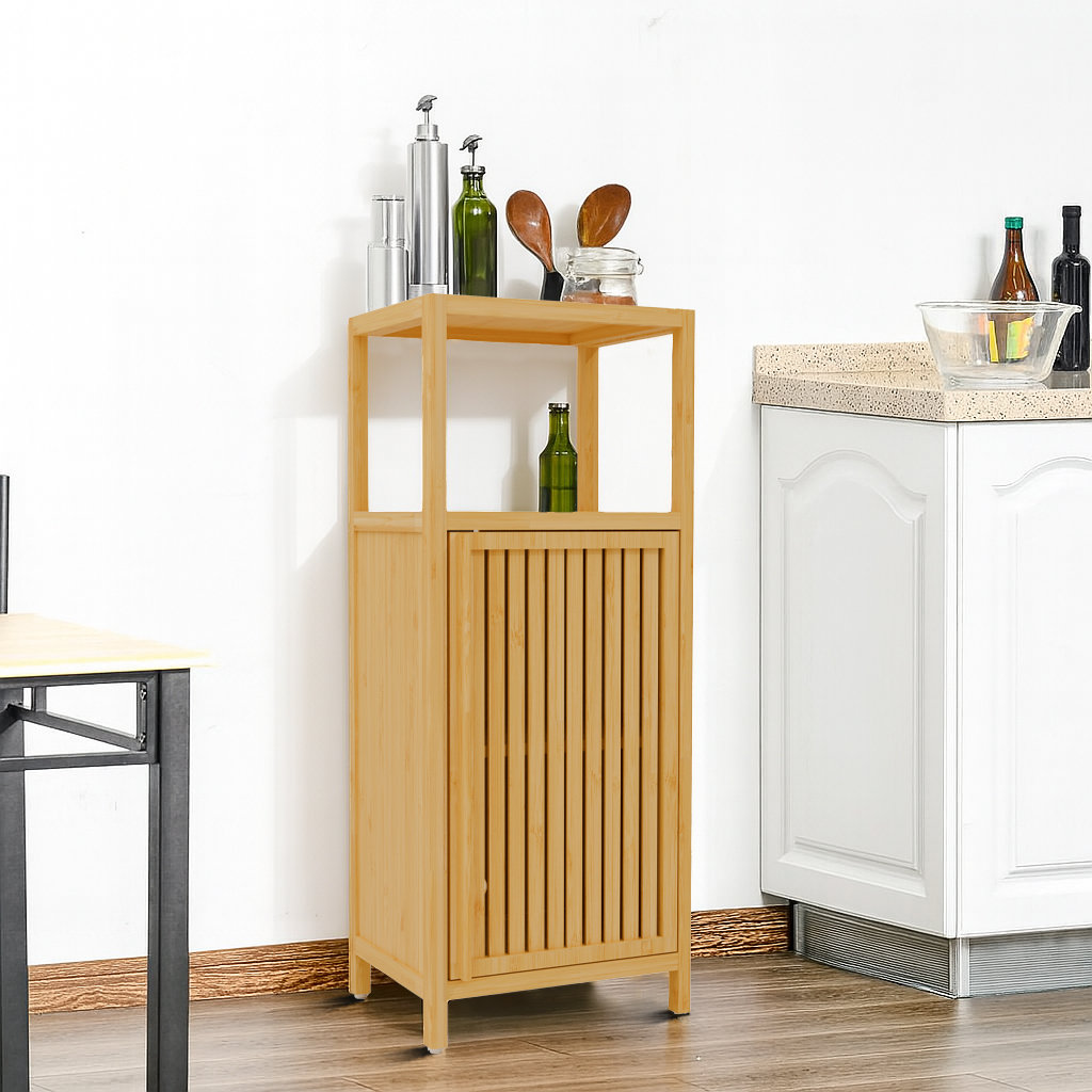 Ebern Designs Compact Bamboo Storage Cabinet sideboard accent cabinet ...