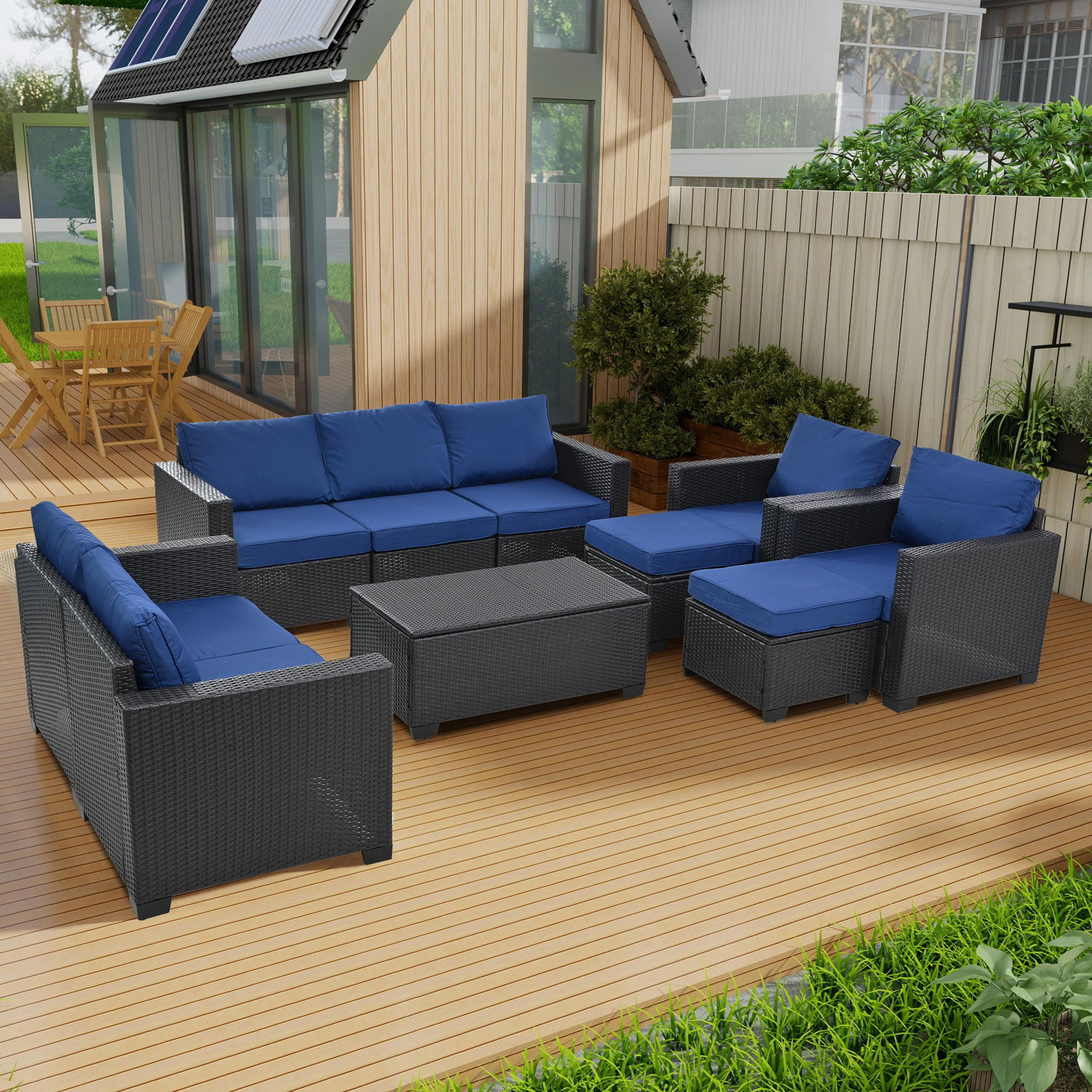 Latitude Run® 10 Piece PE Rattan Patio Furniture Set - Wayfair Canada