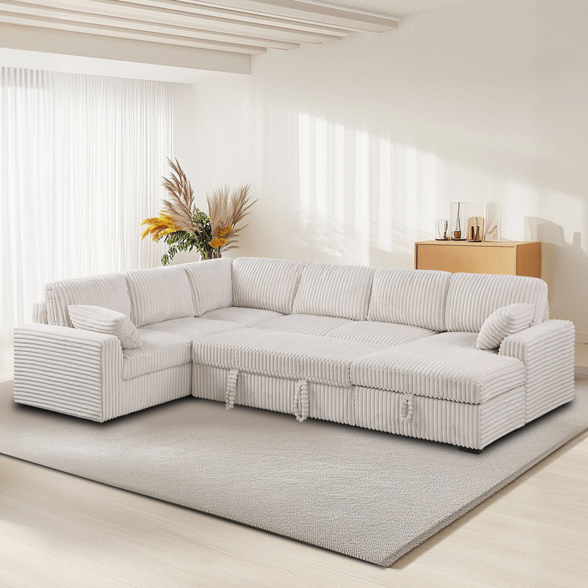 Ebern Designs 116.5''Transformative Modular Sofa With Multi-Functional ...