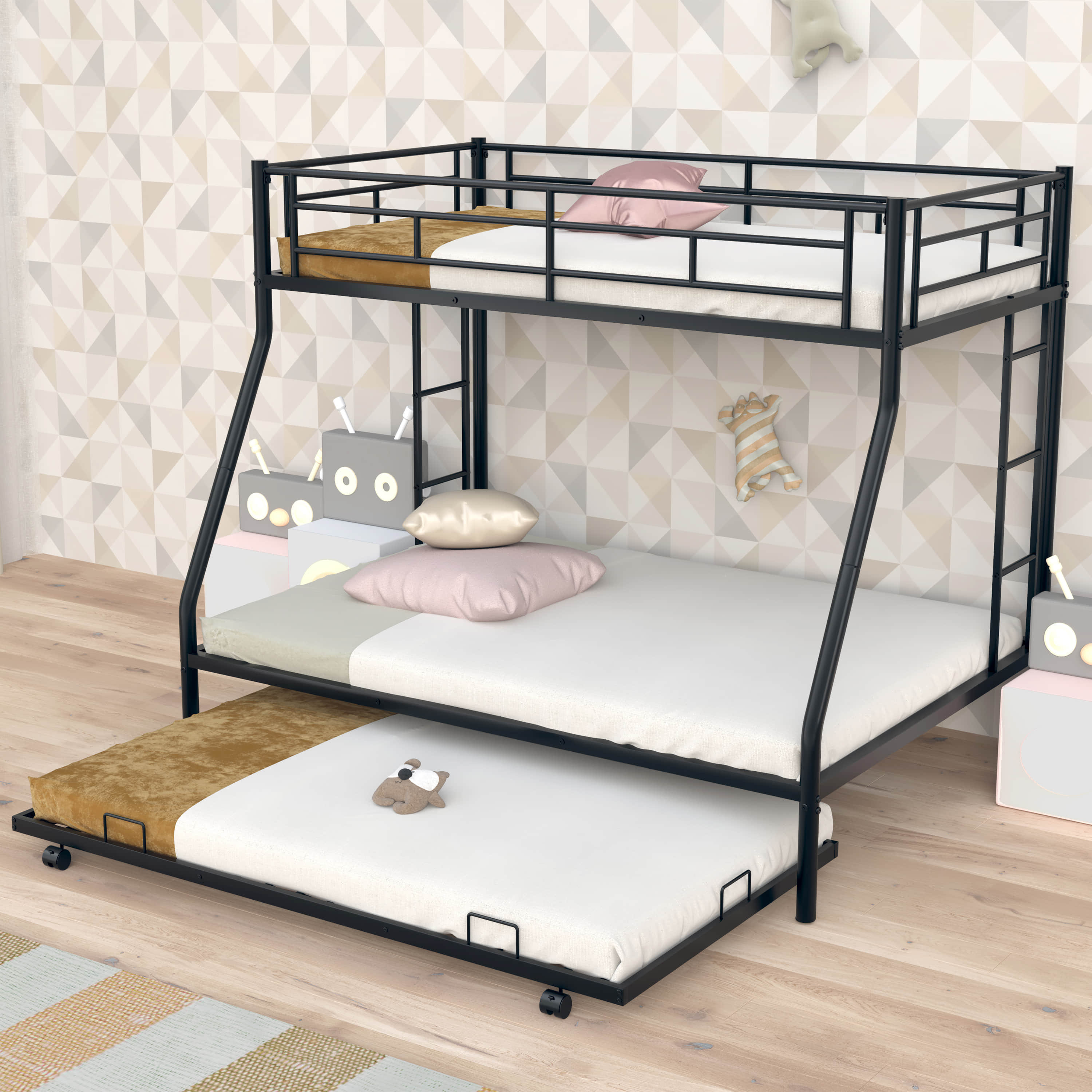 Isabelle & Max™ Fabrice Twin over Full Bed with Sturdy Steel Frame ...
