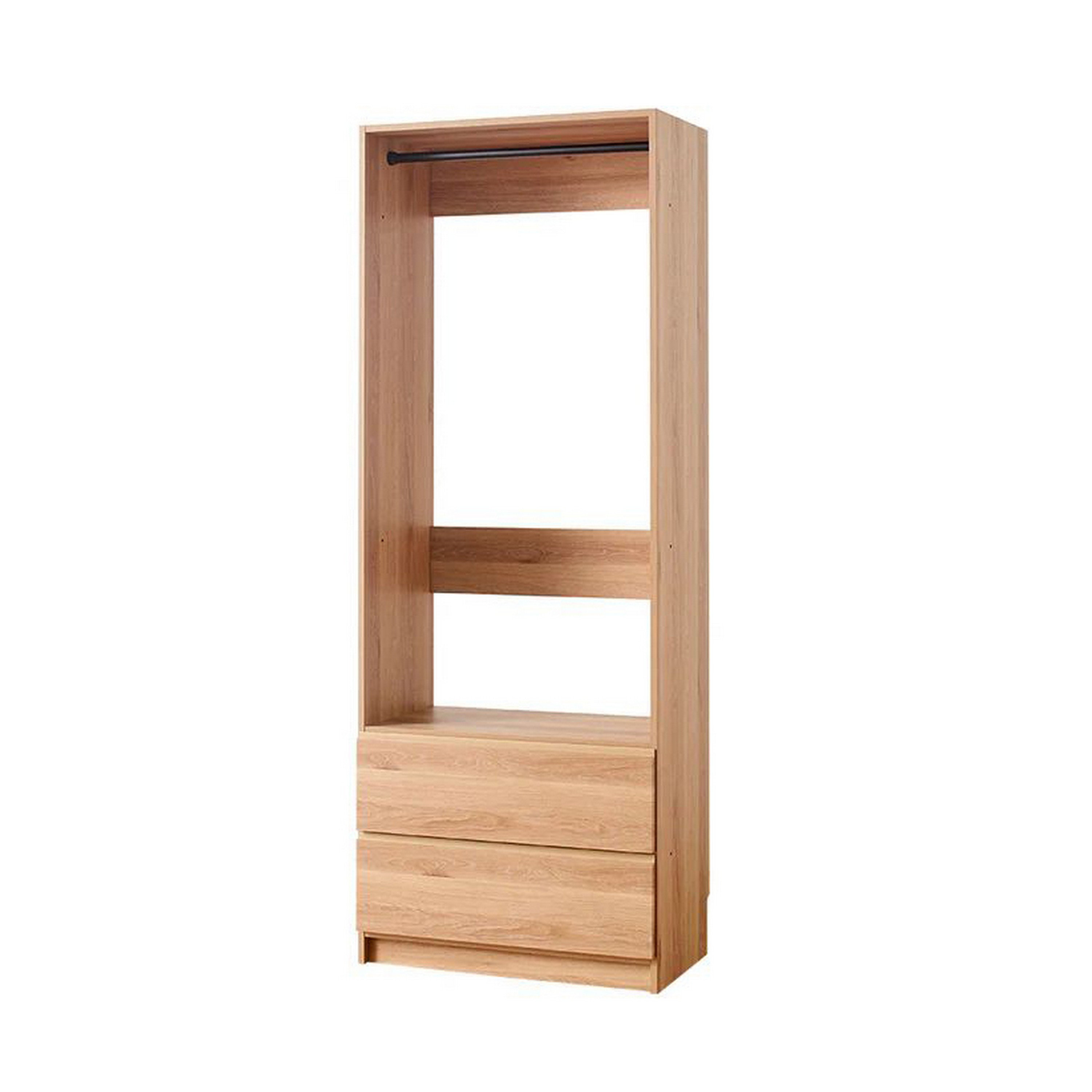 Benjara Dee Modular Closet System, 1 Metal Hanging Rod And 2 Drawer ...