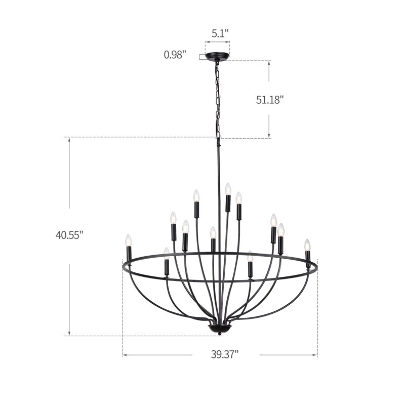 Ivy Bronx Orono 12 - Light Graceful Curve Candlestick Metal Chandelier ...