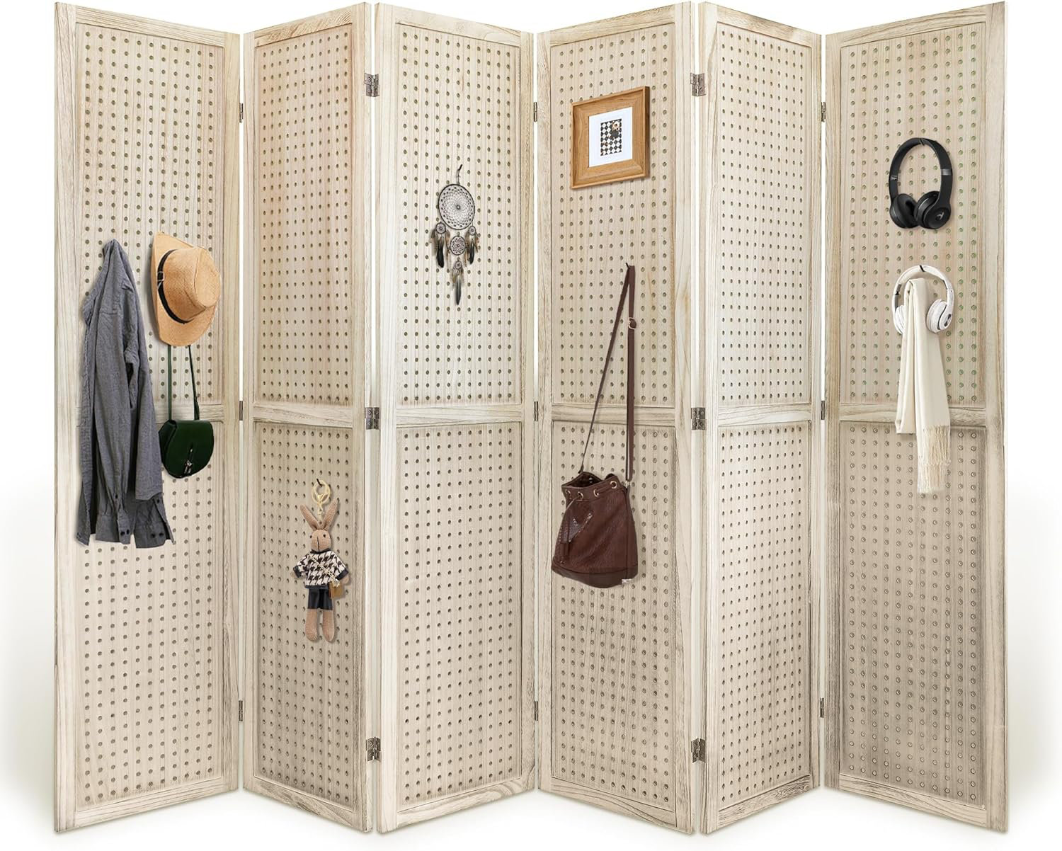 Rosecliff Heights 5.6FT Pegboard Display Wood Room Divider Panel 6 ...