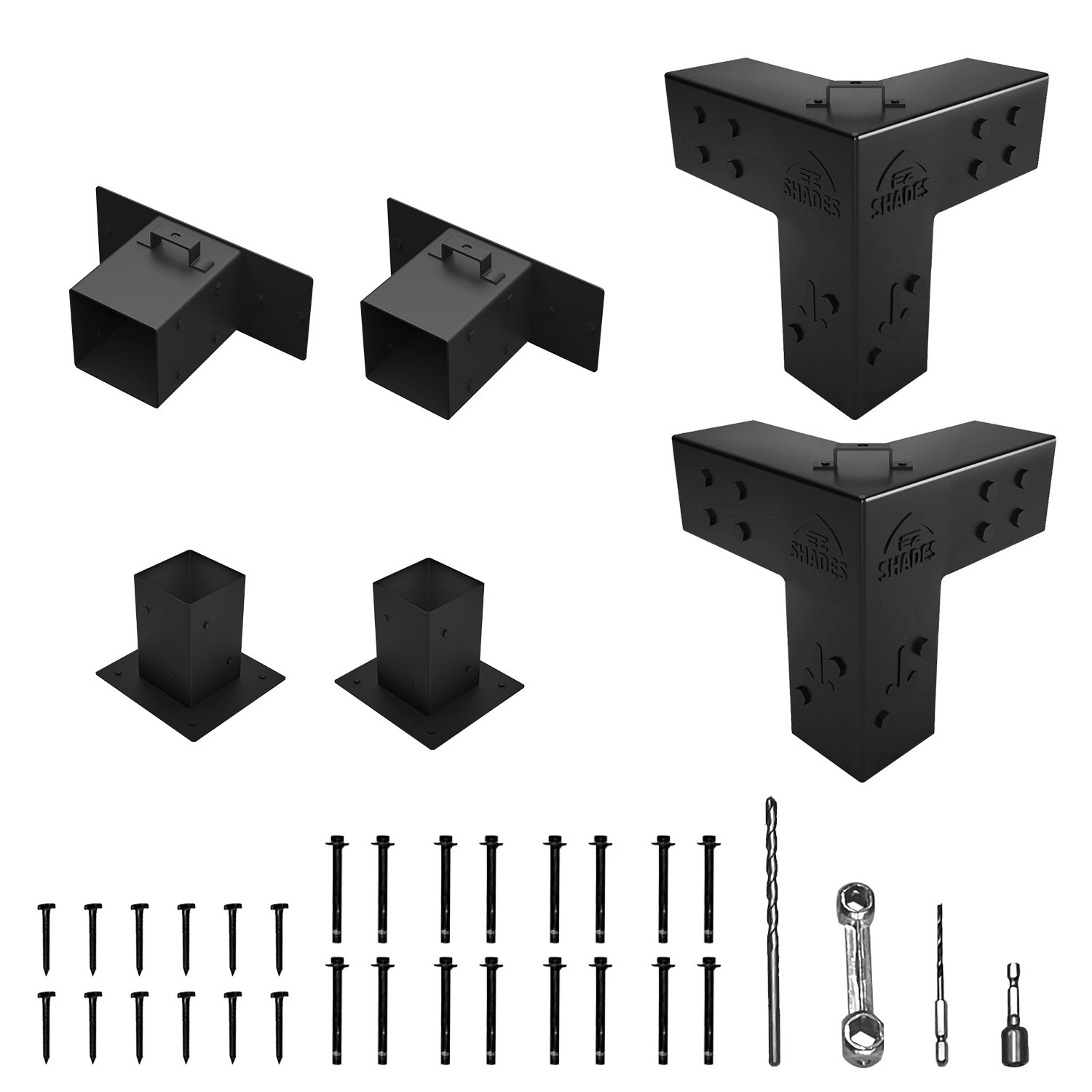 EZ Shades Wall Mount Pergola Kit, Corner, Wall mounting Brackets and ...
