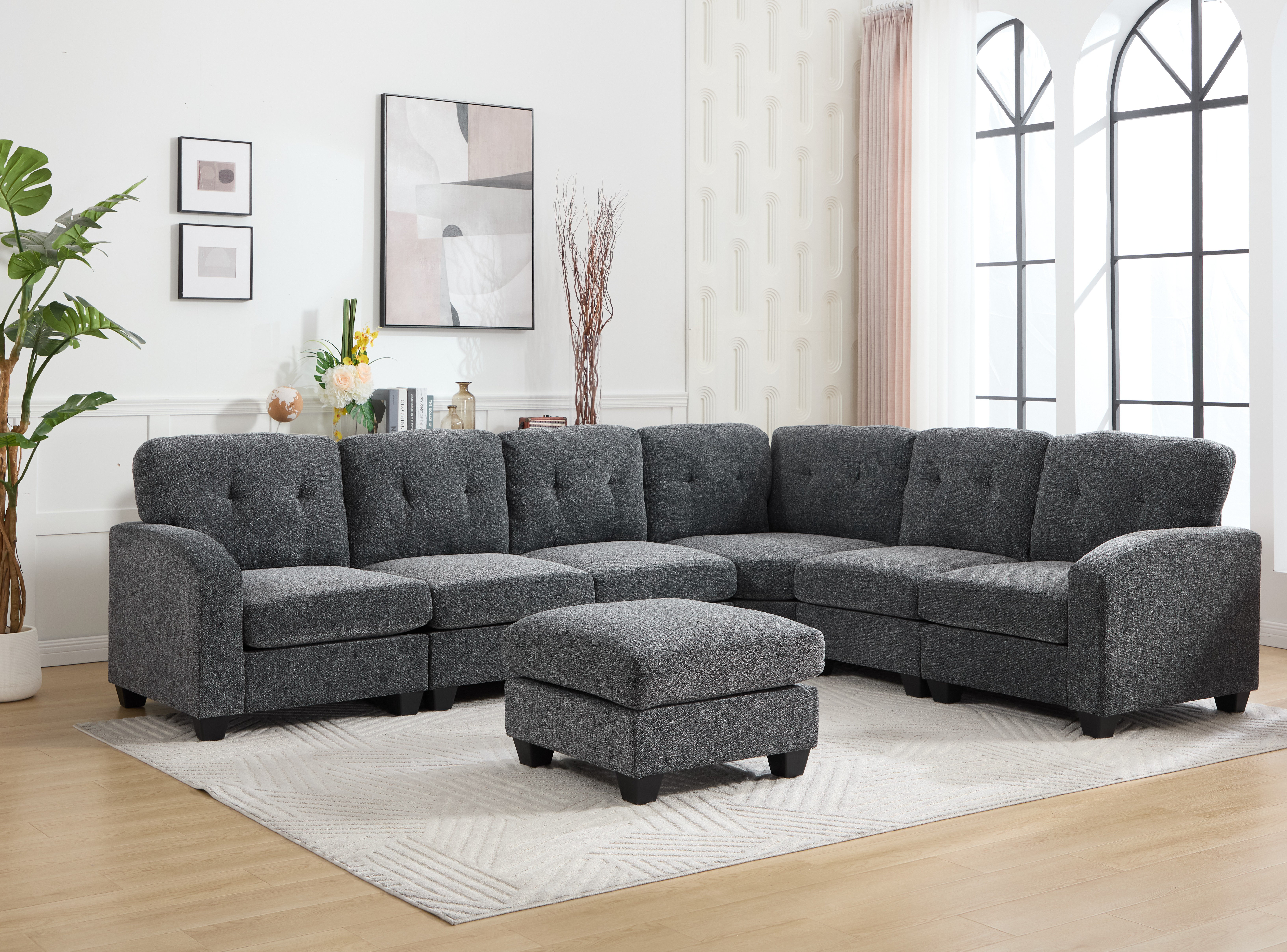 Latitude Run® 7-Piece 118'' L-Shaped Coner Sectional Sofa with ...