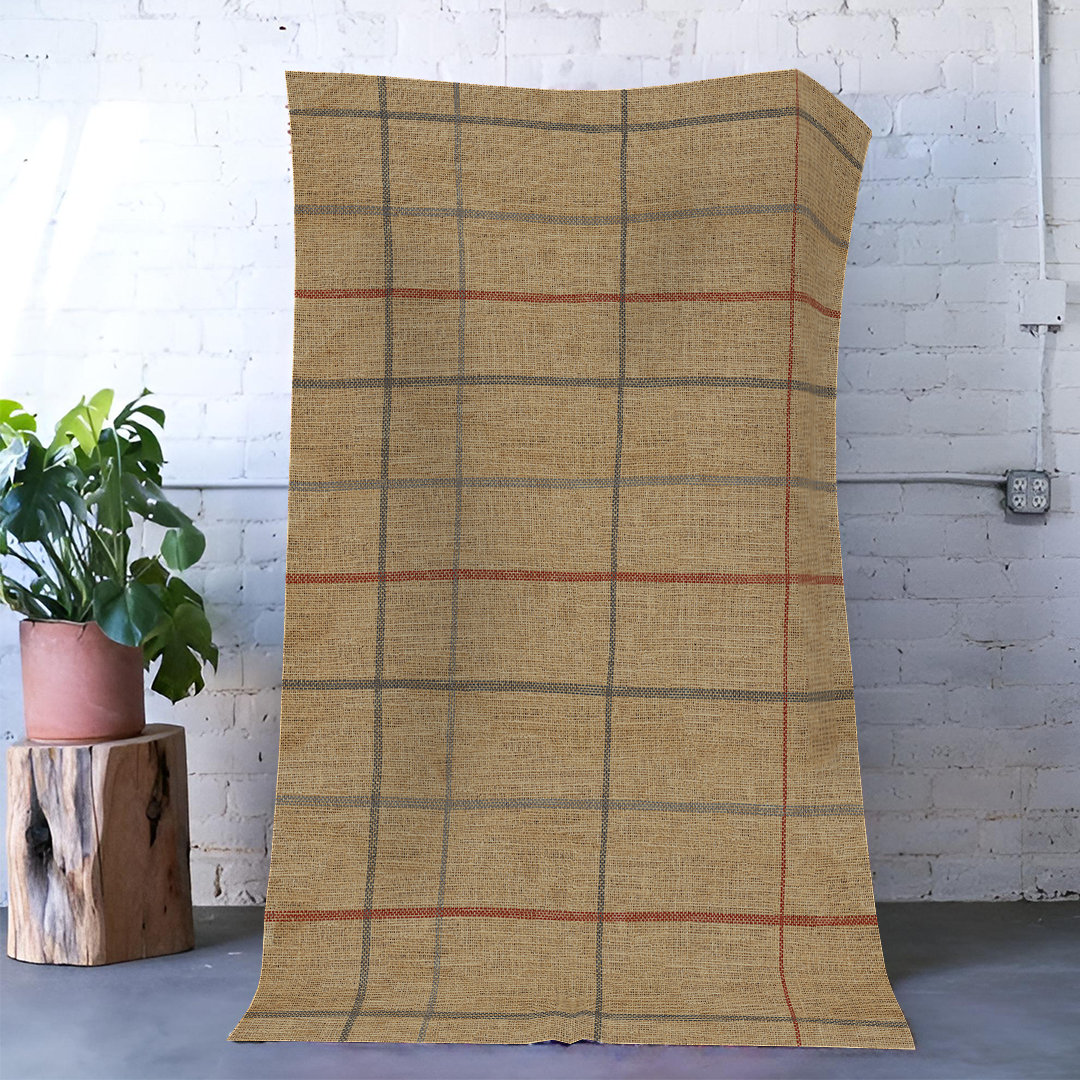 Gracie Oaks Brown-Themed Wicker-Look Line Patterned Modern Decorative ...