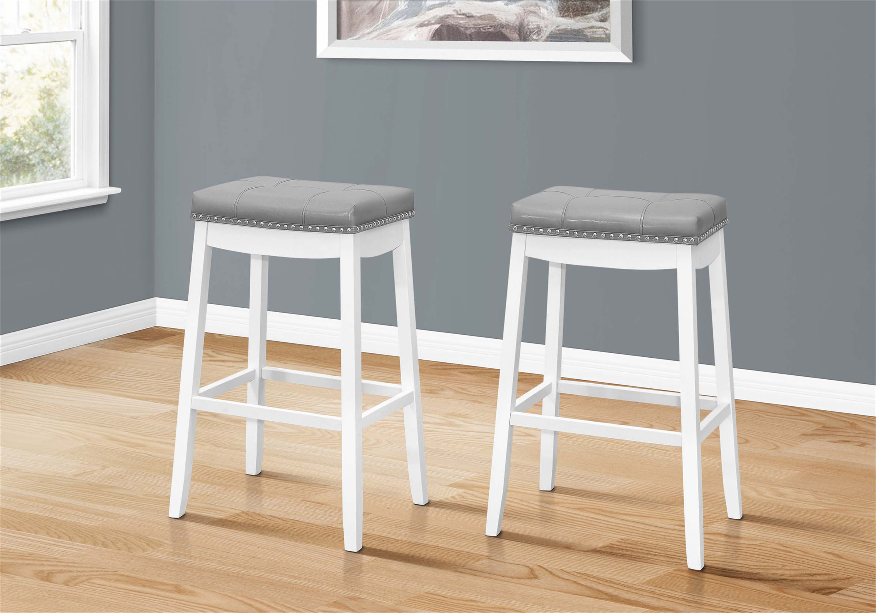 Red Barrel Studio® Upholstery Counter Height Stools With Nailhead Trim ...