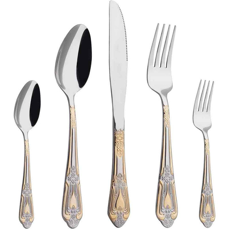 House of Hampton® Silverware Set – 20 Piece Flatware Set – Cutlery Set ...
