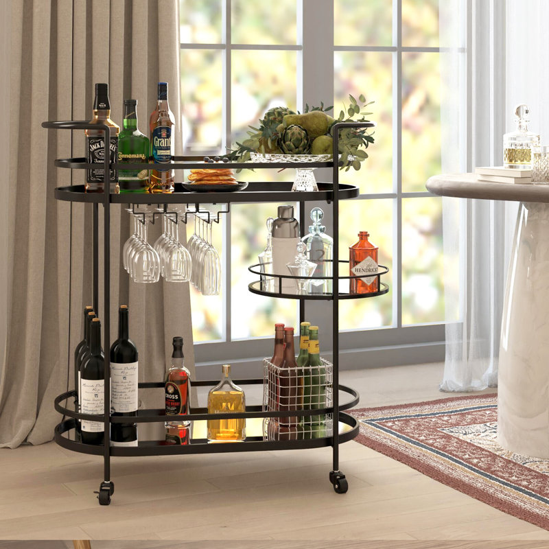 Ebern Designs Metal Bar Cart | Wayfair