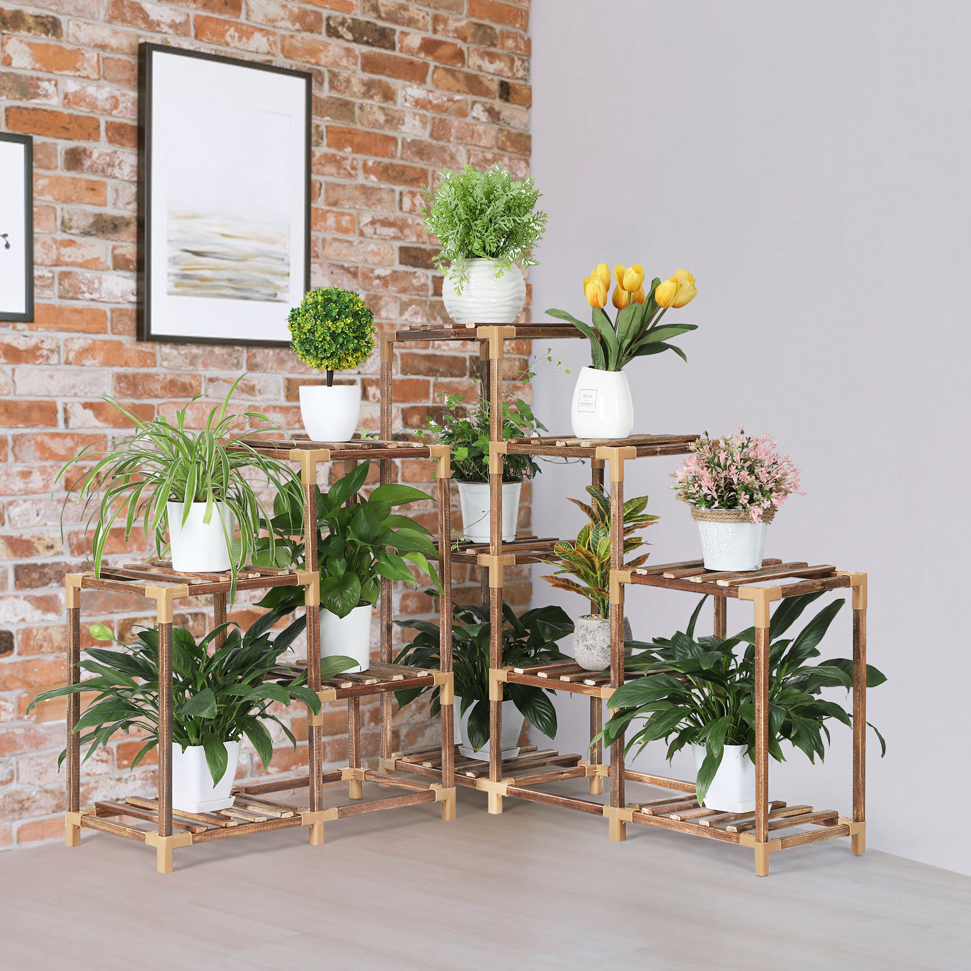 Arlmont & Co. Plant Stands For Indoor Plants 2 Combo Sets, Corner Plant ...