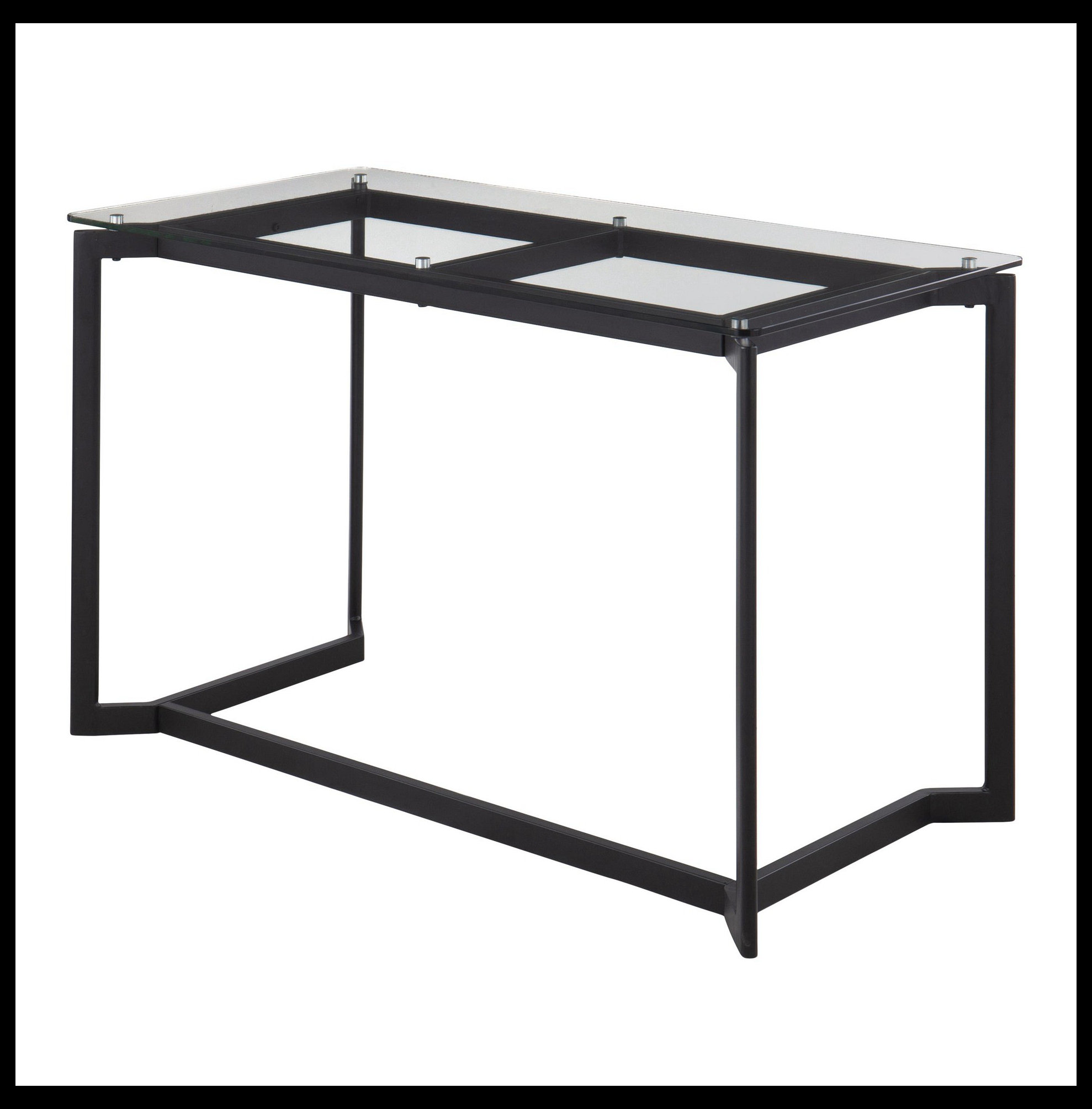 Wrought Studio™ Masters Modern Office Desk in Black Steel with Clear ...