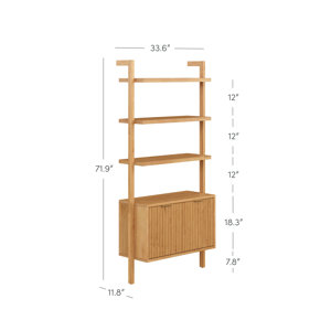 Nathan James Jasper 72" H x 34" W Solid Wood Standard Bookcase ...