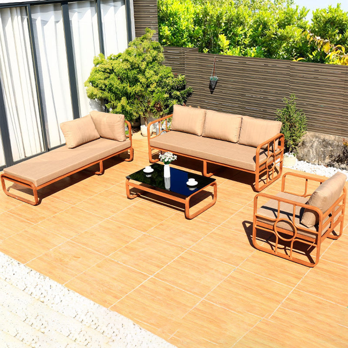 Elegant Home Furnishings.s Outdoor sofa new Chinese imitation wood ...