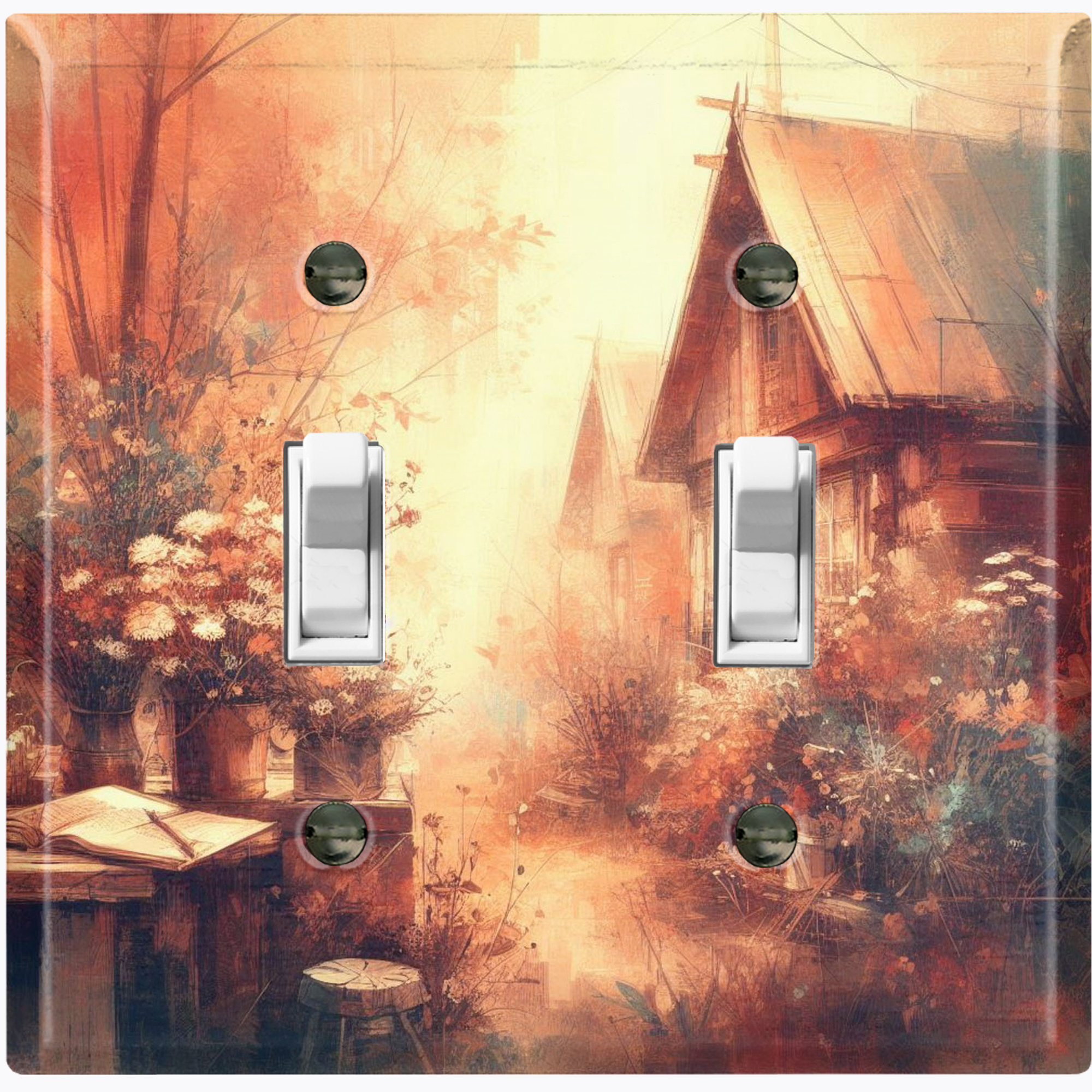 WorldAcc Nature Themed 2 - Gang Toggle Light Switch Standard Wall Plate ...