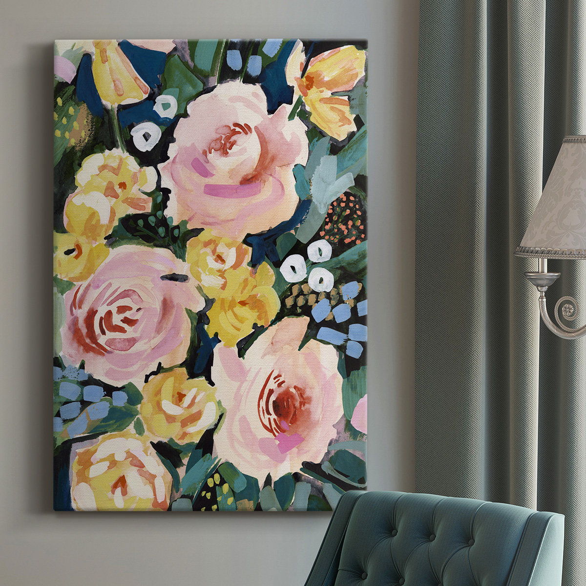 Red Barrel Studio® Flower Jumble I Premium Gallery Wrapped Canvas ...