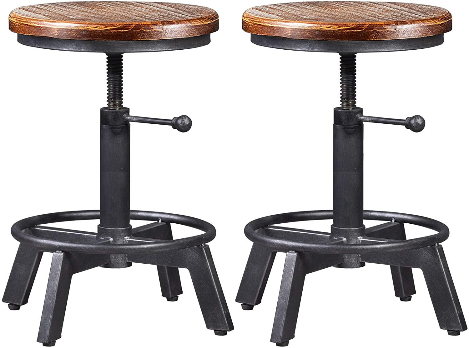 Williston Forge Industrial Bar Stool-Set Of 2,Swivel Adjustable Counter ...
