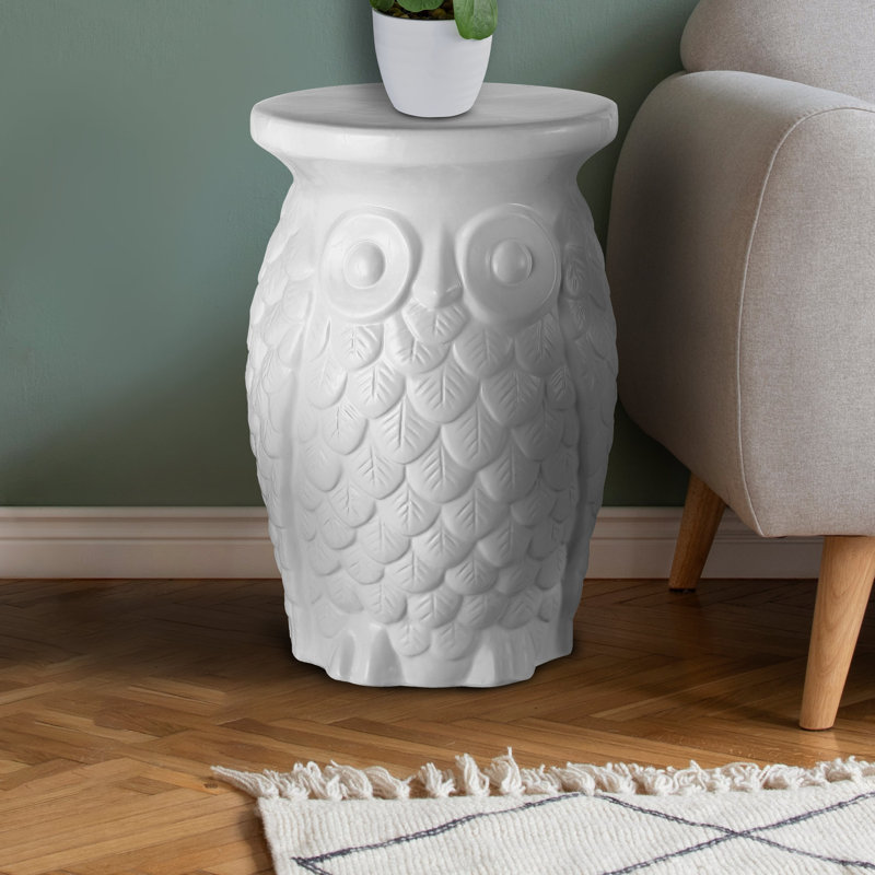Millwood Pines Middlet Owl Ceramic Garden Stool & Reviews | Wayfair