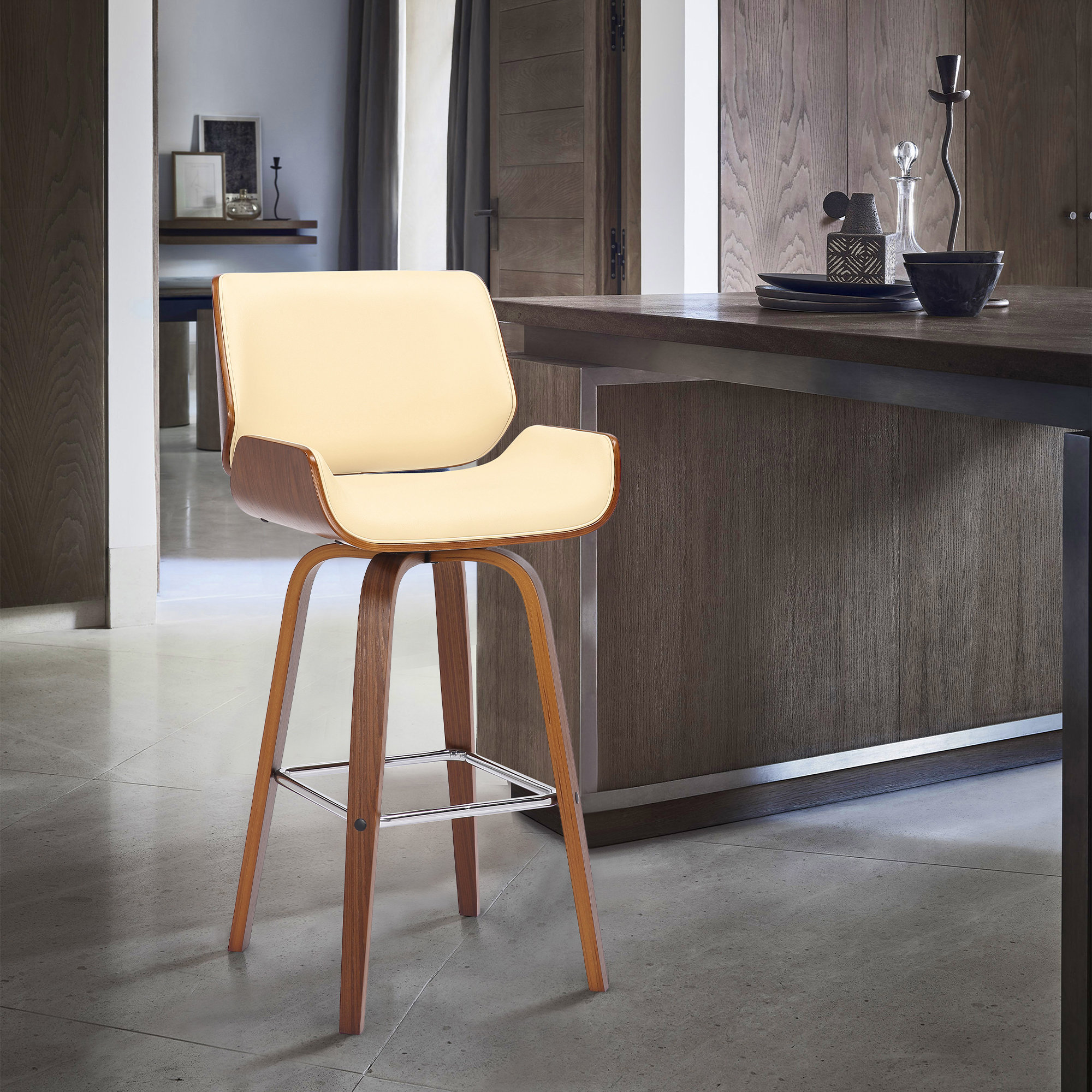 Corrigan Studio® Journeigh Mid-century Modern Swivel Counter or Bar ...